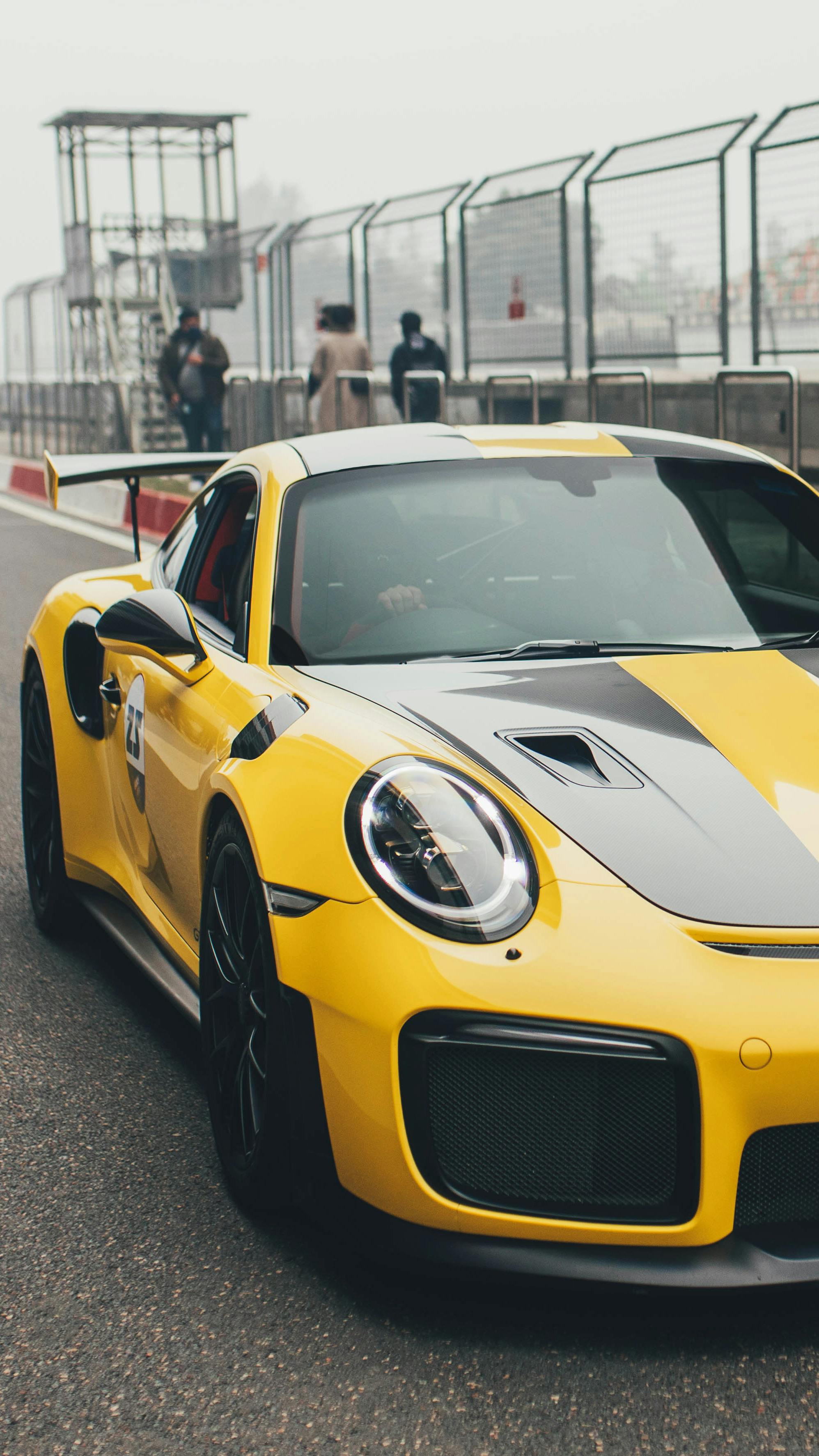 A Yellow Sport Car on a Race · Free Stock Photo
