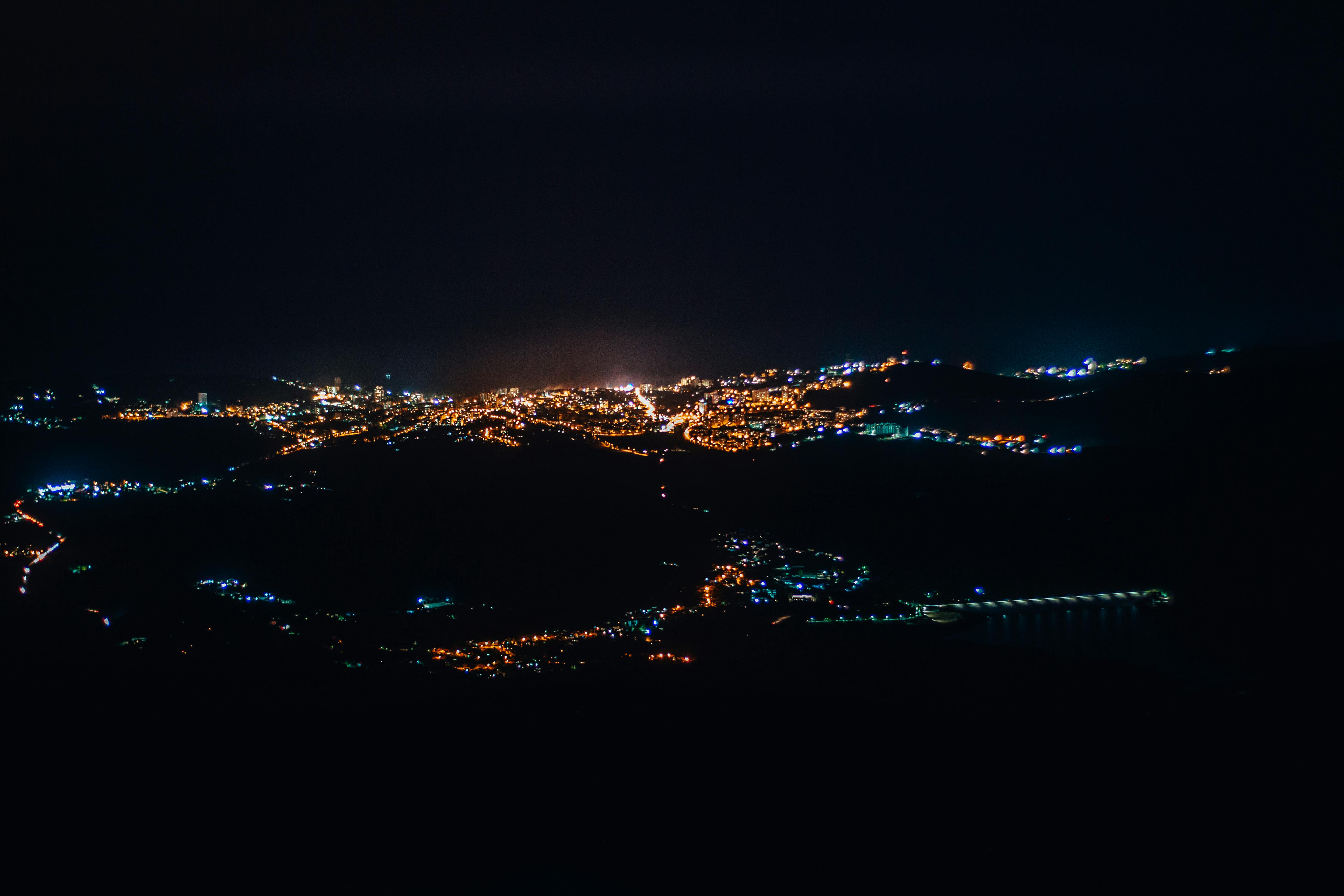 Foto profissional gratuita de aerofotografia, antena noturna, área ...