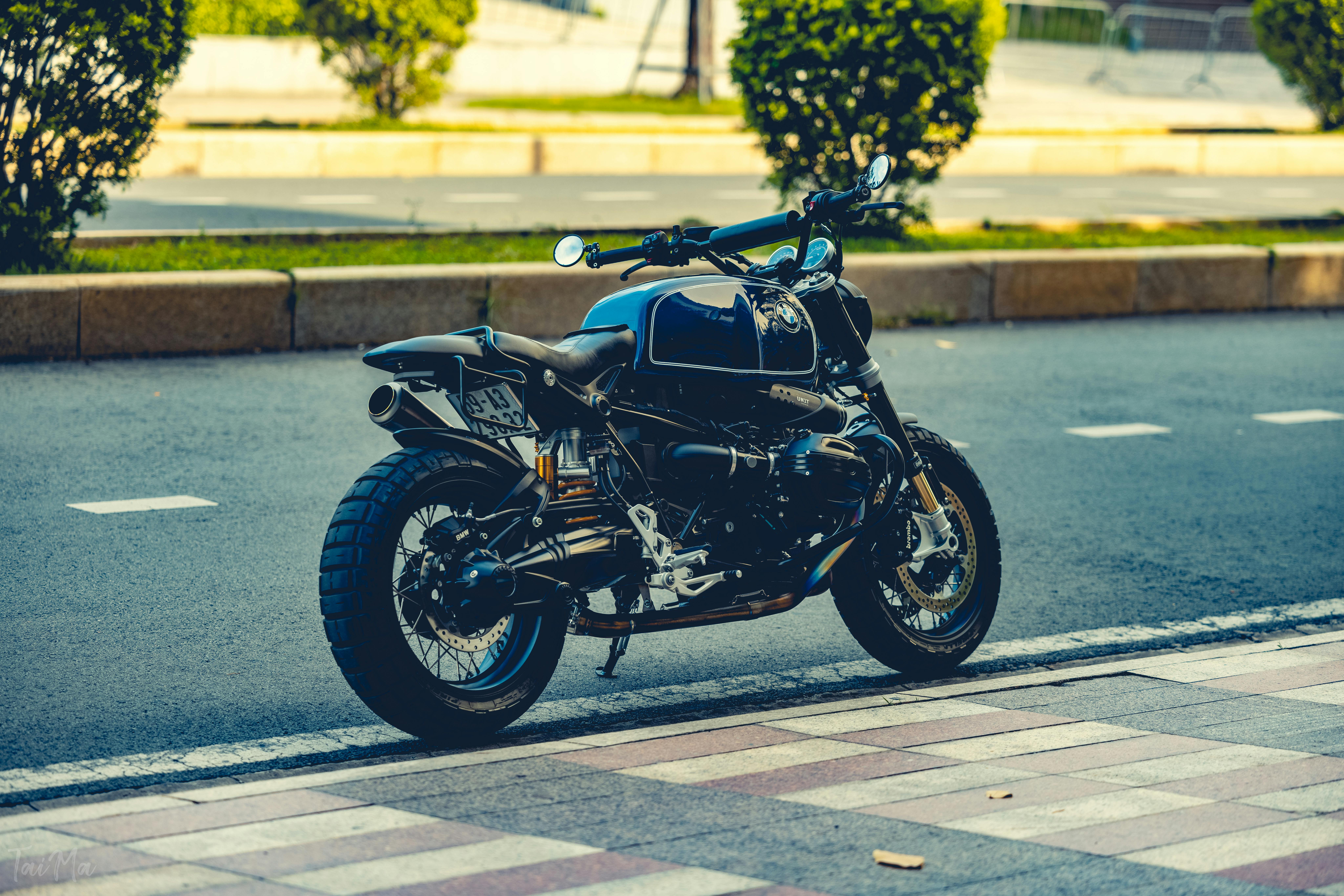 Parked Black Bmw Motorcycle · Free Stock Photo