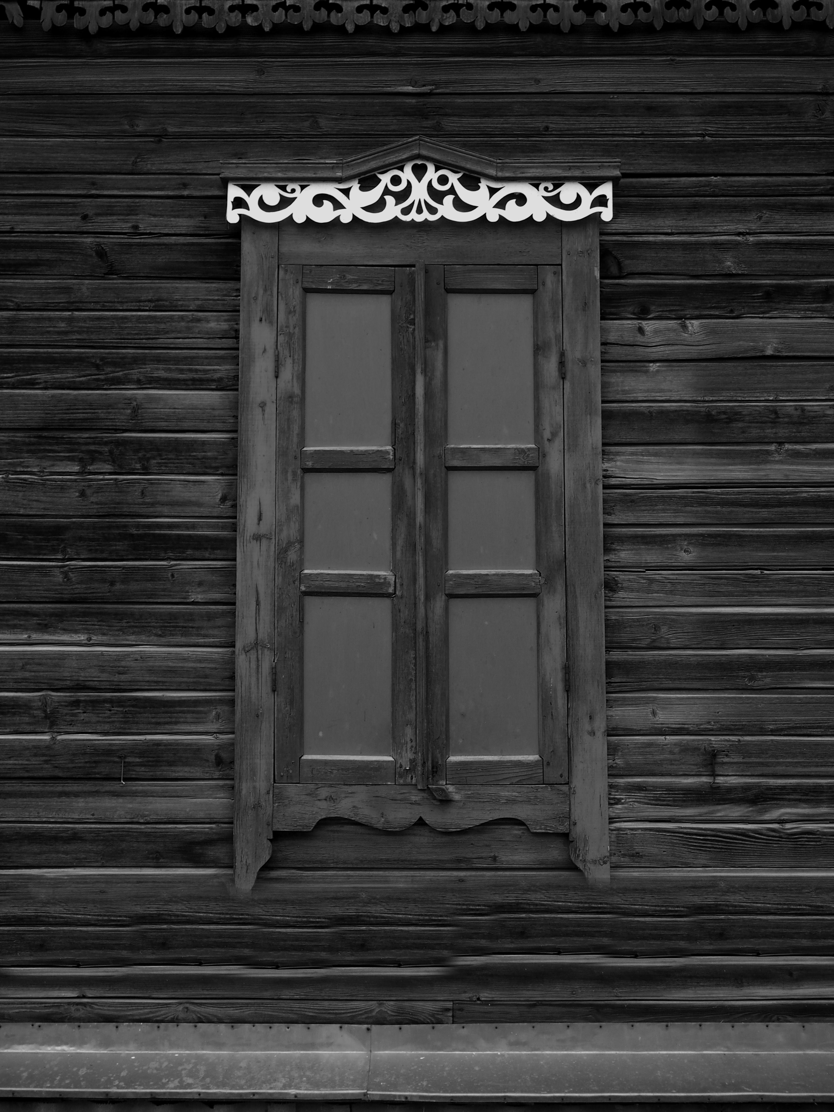 Grayscale Photo of Wooden Window · Free Stock Photo