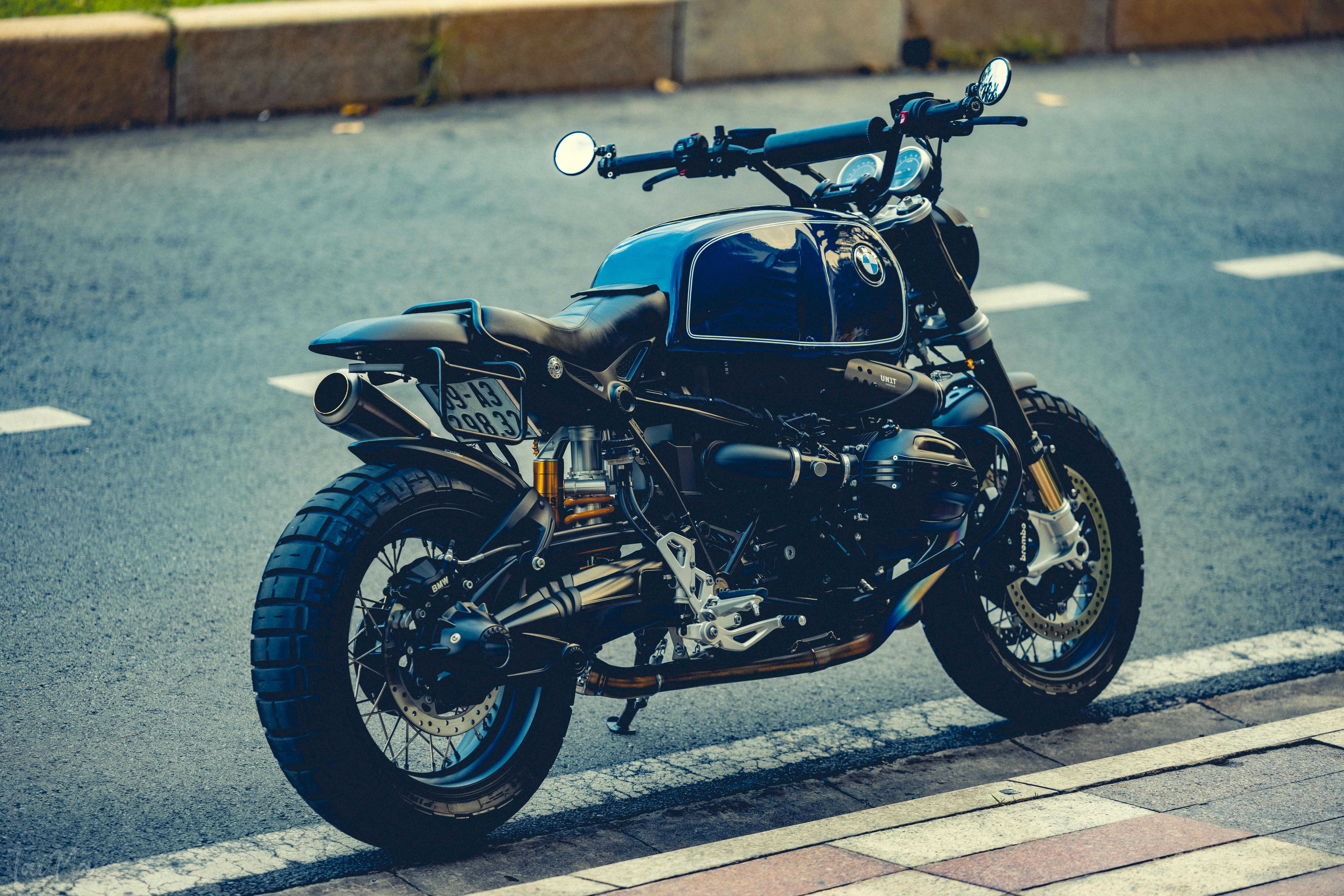 Photo of a Black Motorcycle near the Street · Free Stock Photo