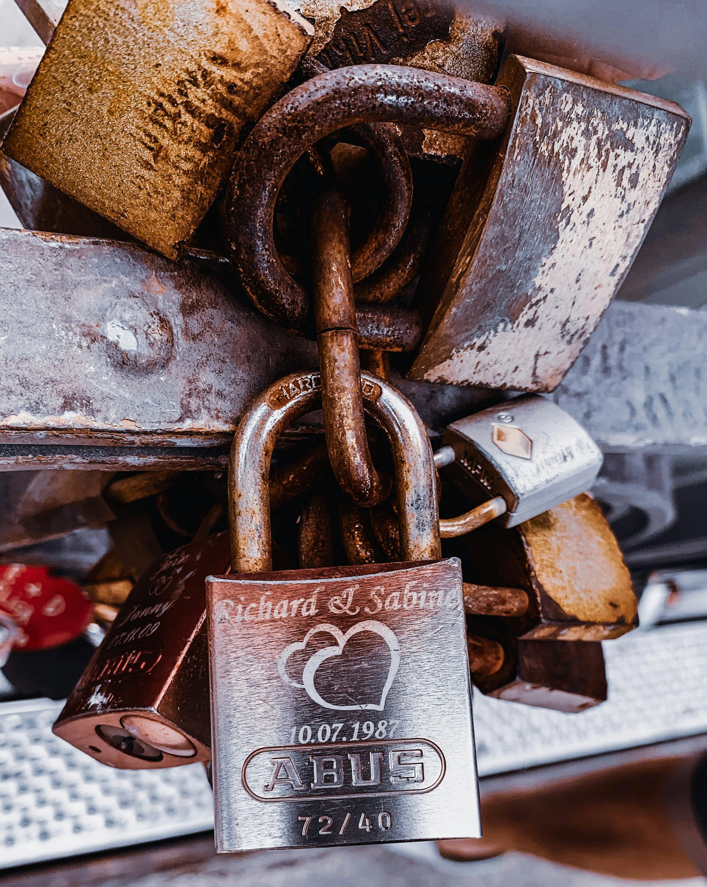 Silver-colored Heart Lock Bridge · Free Stock Photo