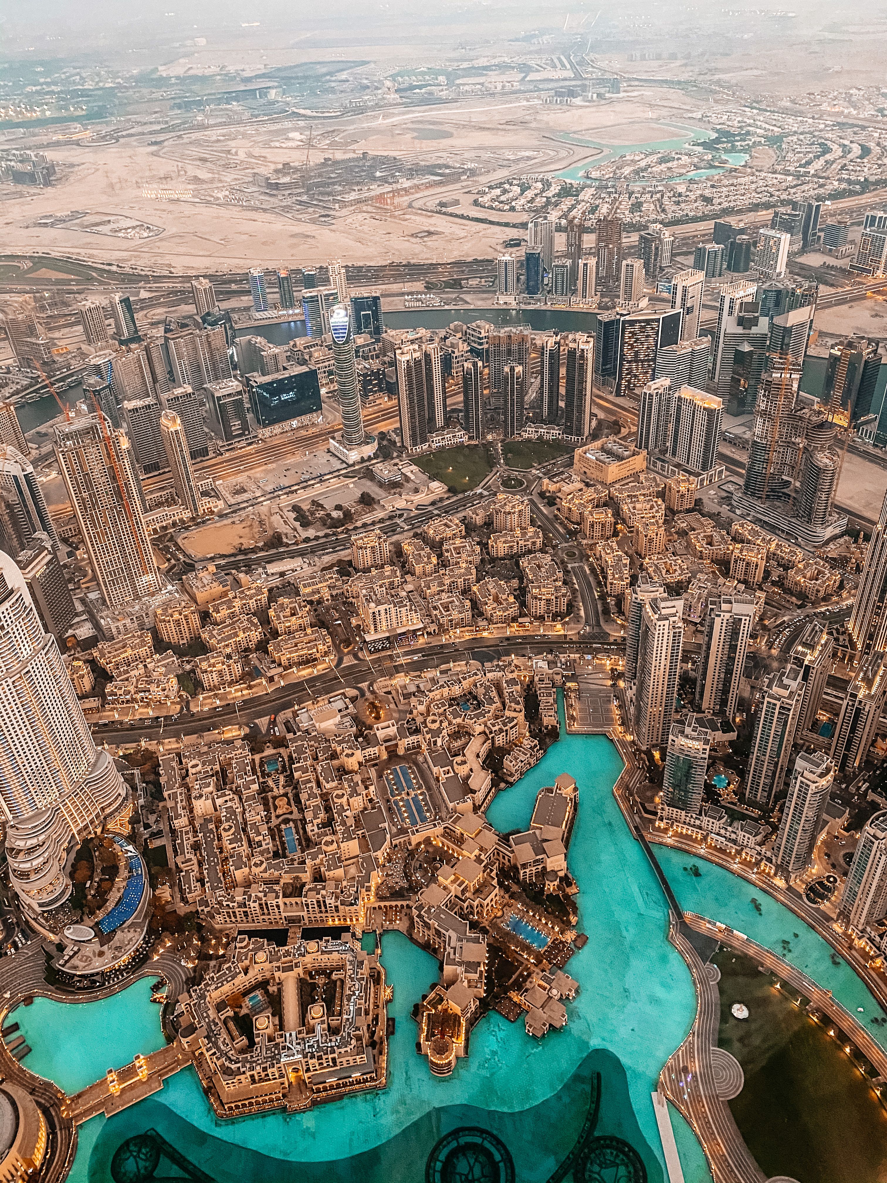 Aerial Footage of a Modern City on a Desert with Turquoise Quay · Free ...
