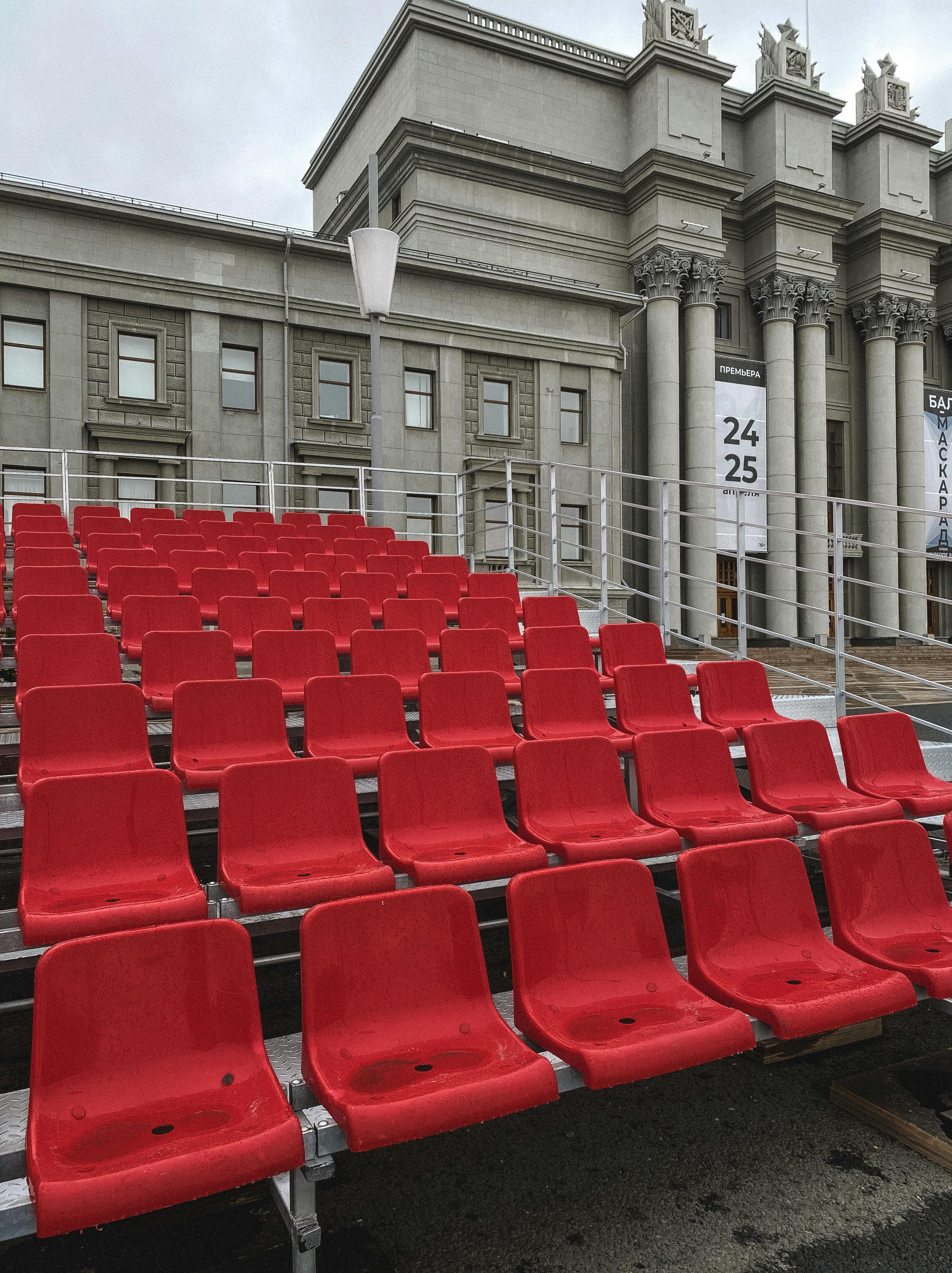 Brown Concrete Bleachers in the Stadium · Free Stock Photo