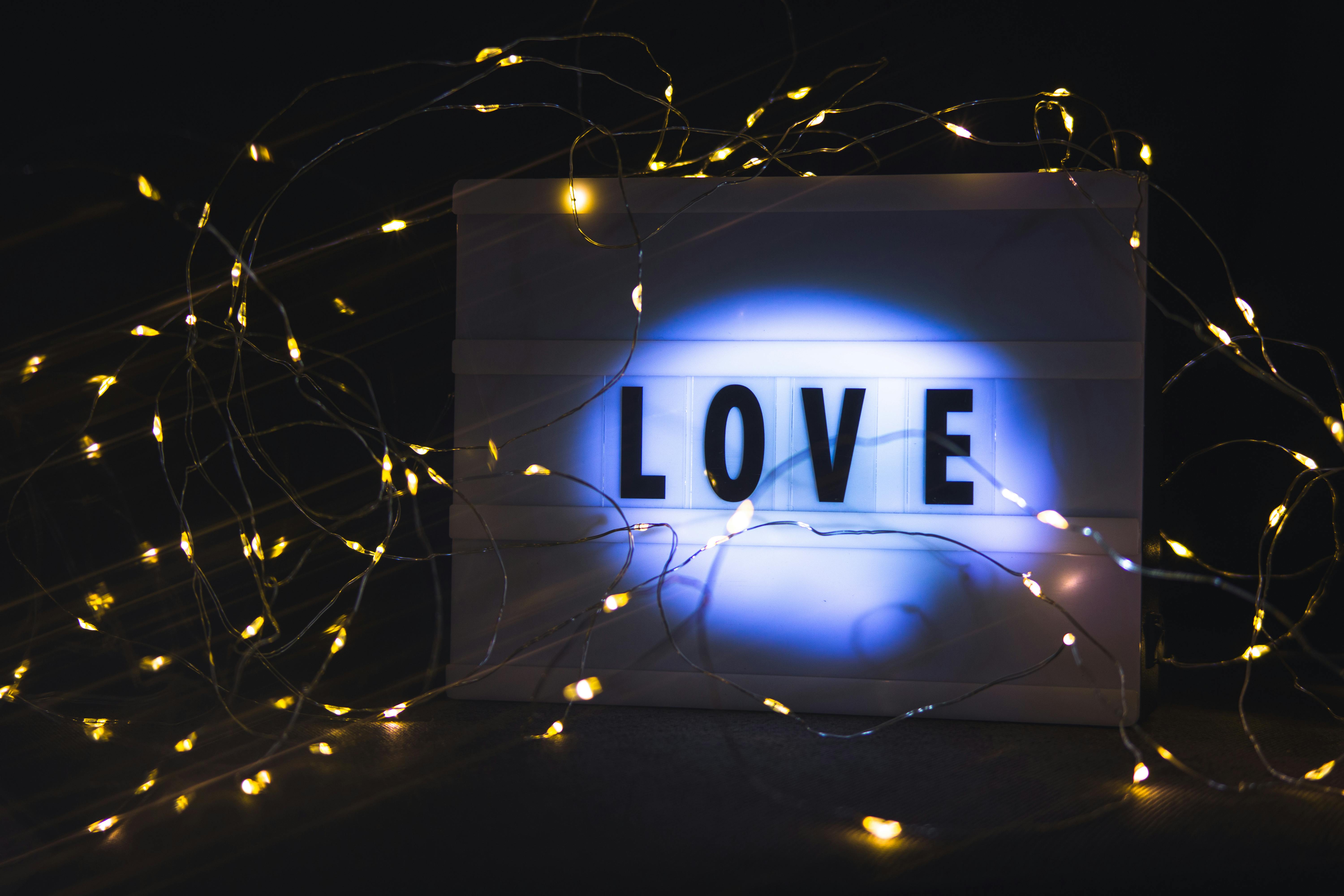 An Illuminated Light Text Box · Free Stock Photo