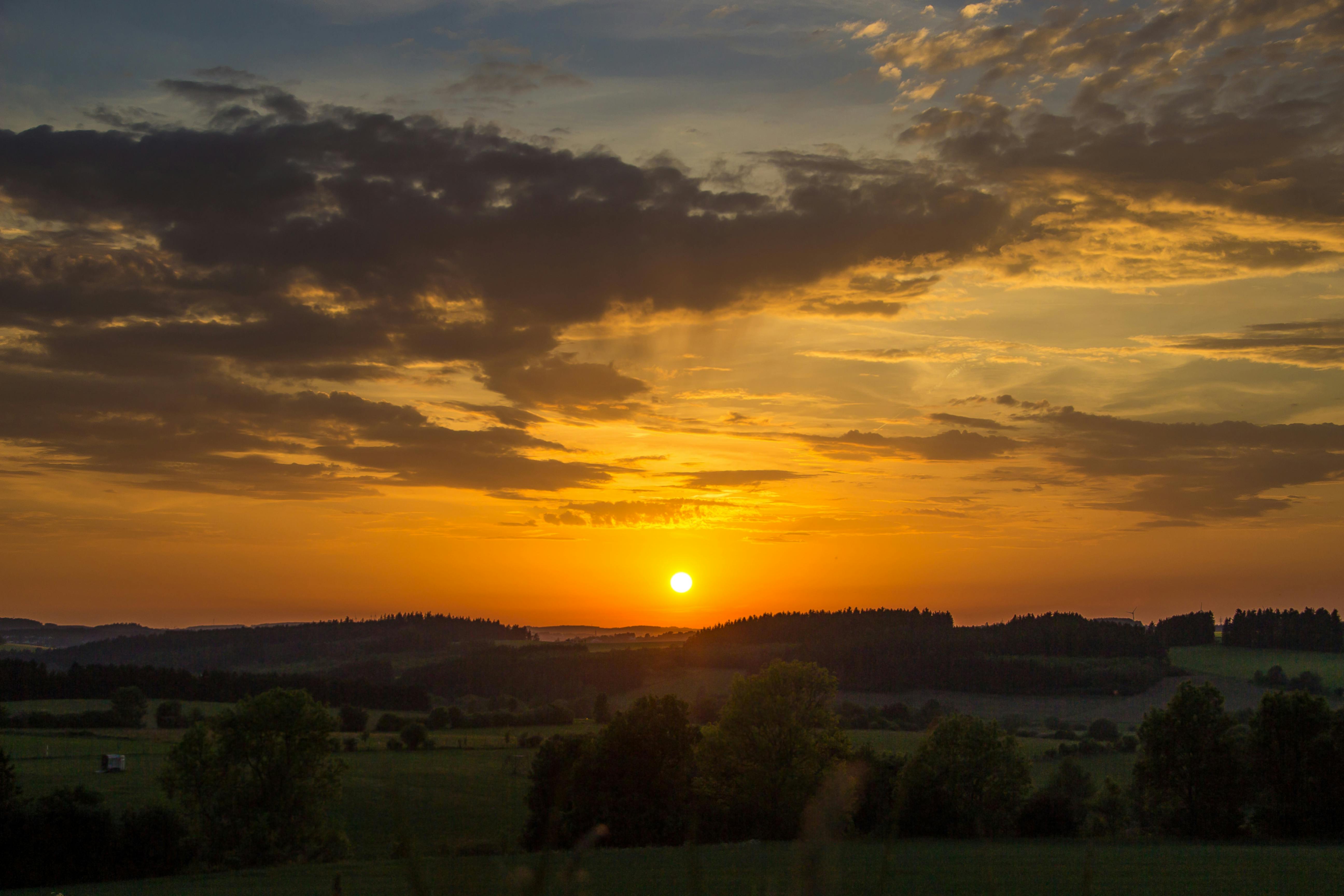 Sunset View From the Grass Field · Free Stock Photo