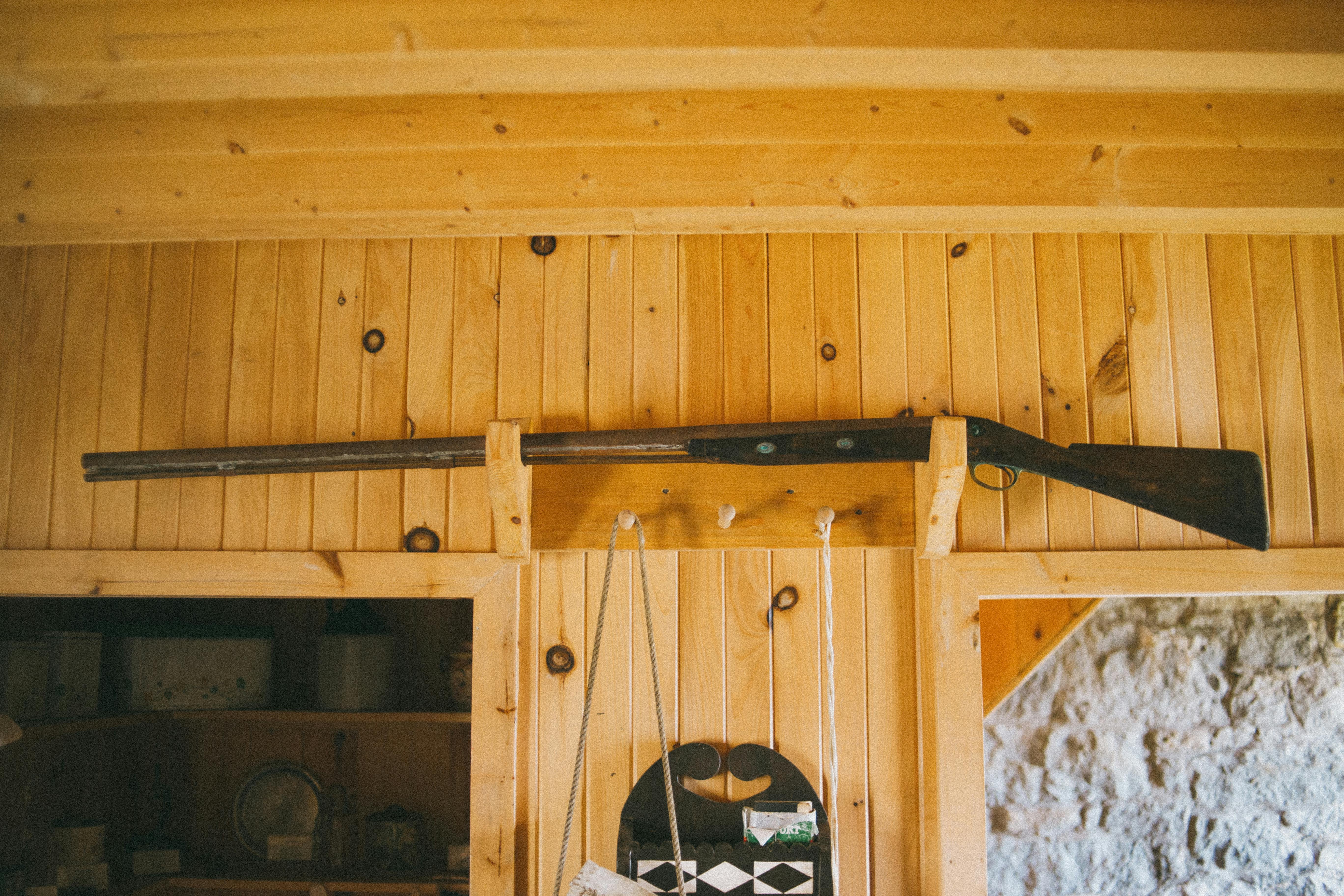 Vintage Hunting Rifle Hanging on Wooden Wall · Free Stock Photo
