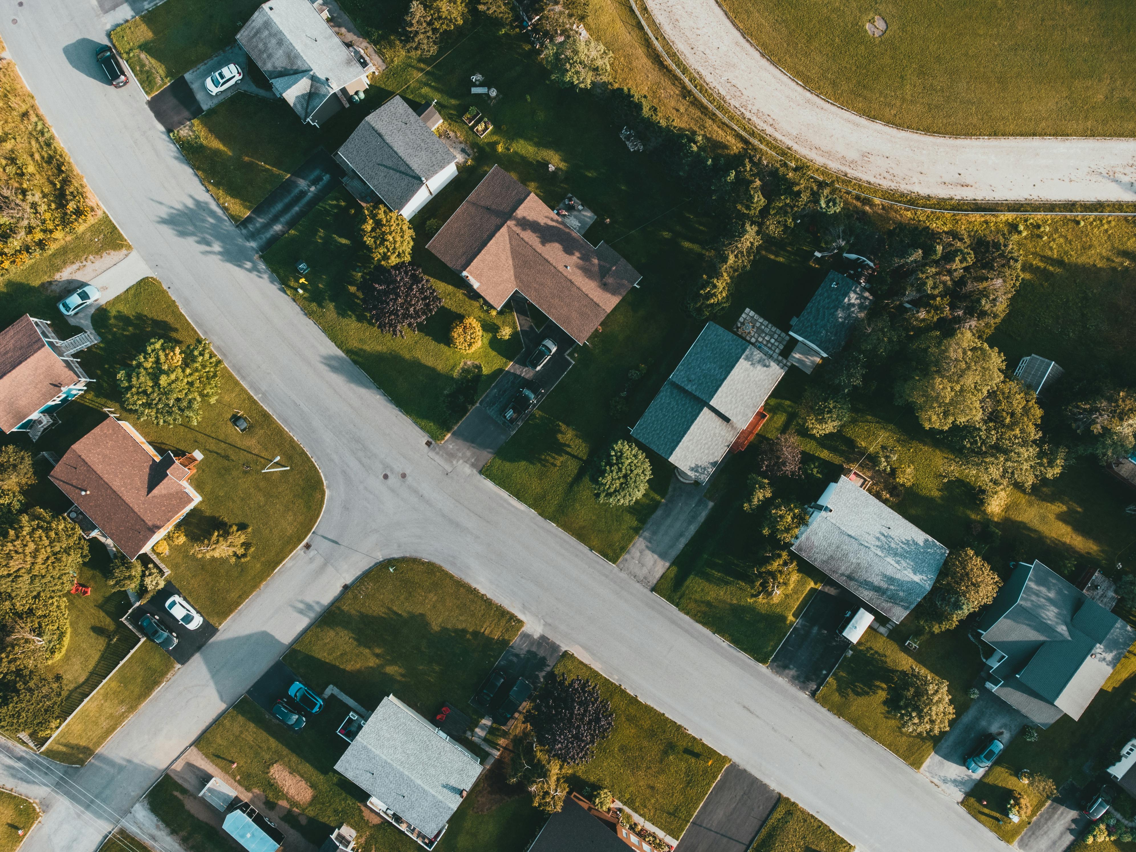 Top View of Houses and Trees · Free Stock Photo