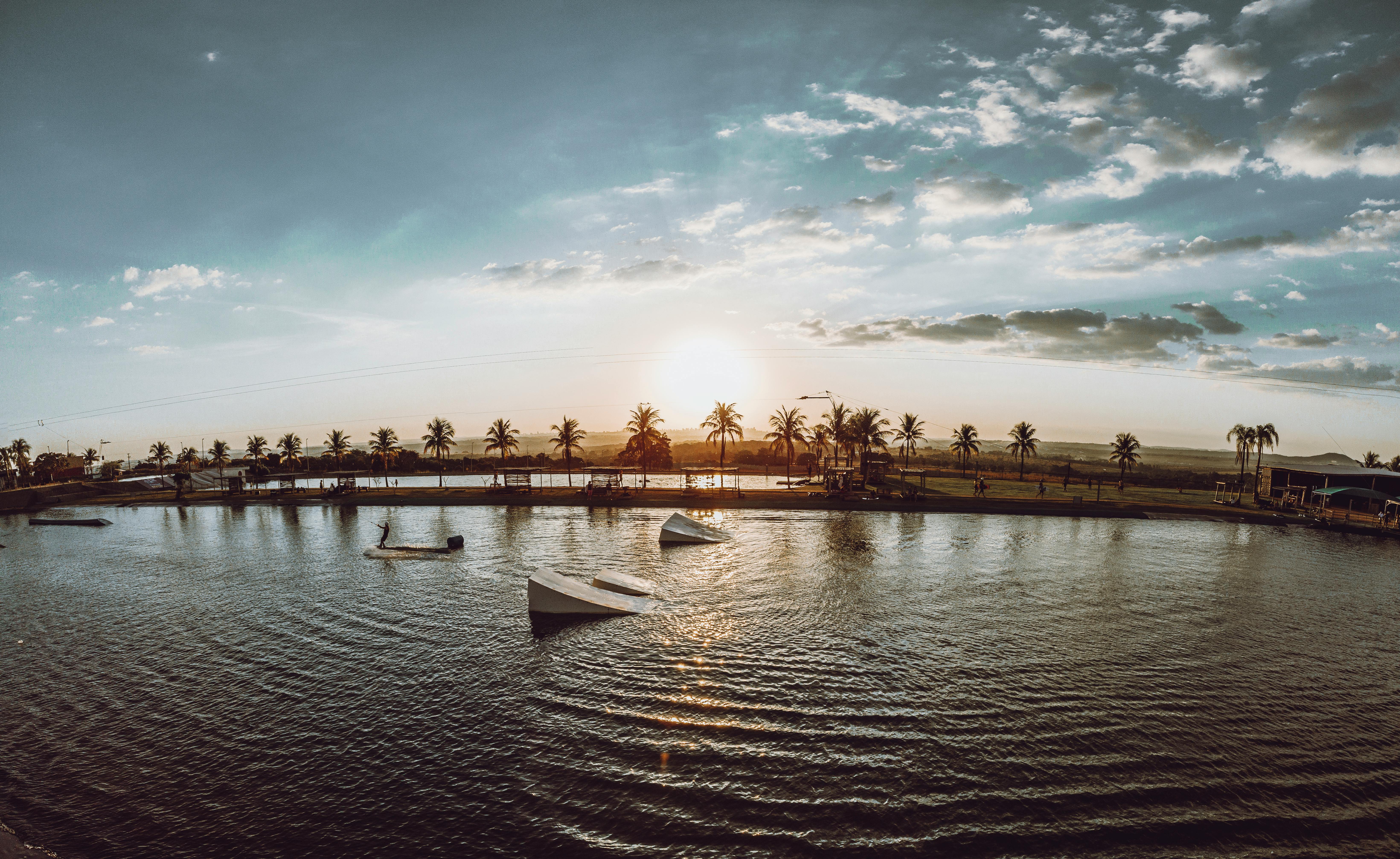 A Wakeboard Park during a Sunset · Free Stock Photo