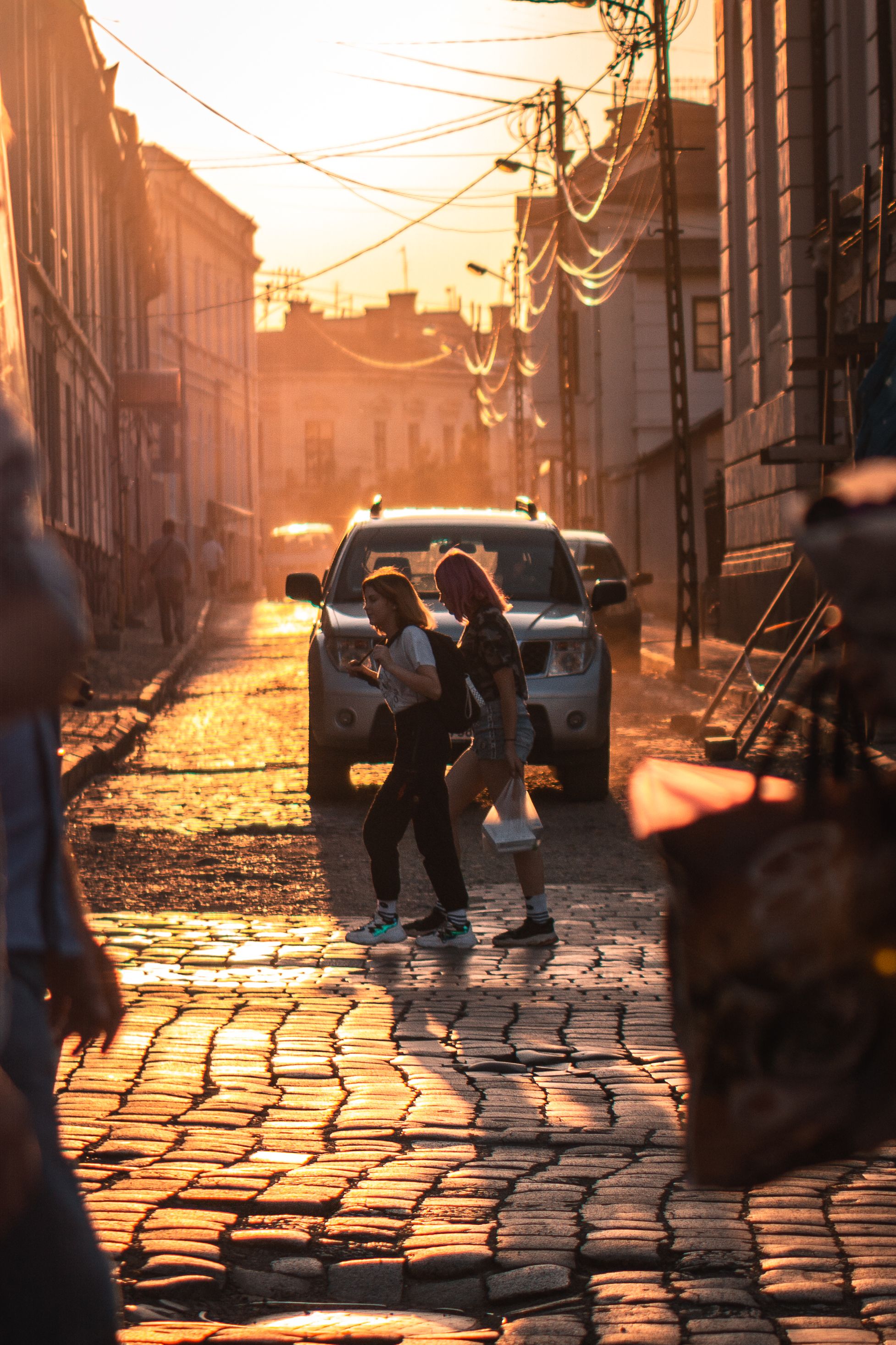 People Walking on City Street on Sunset · Free Stock Photo