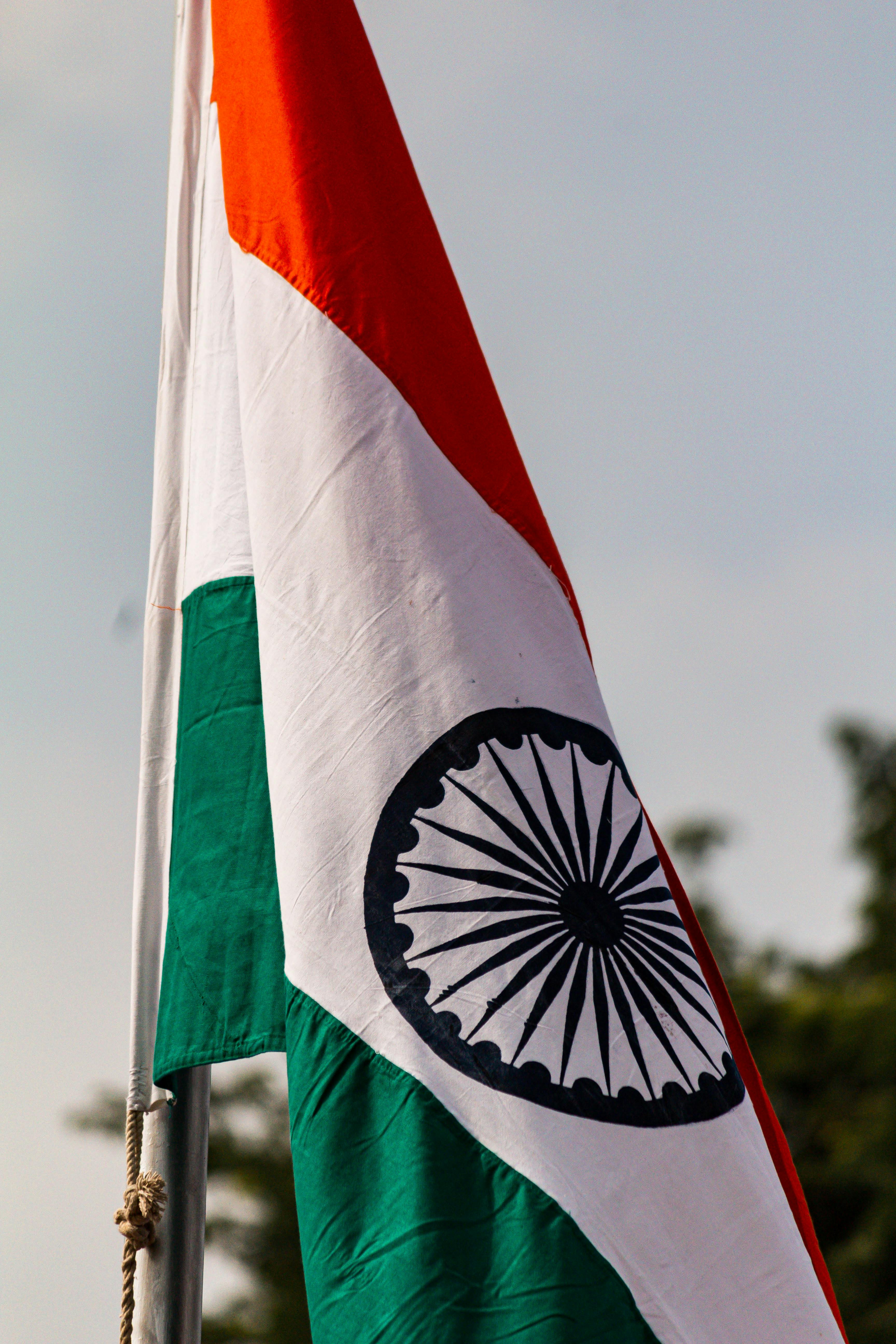 Close-Up Shot of an Indian Flag · Free Stock Photo