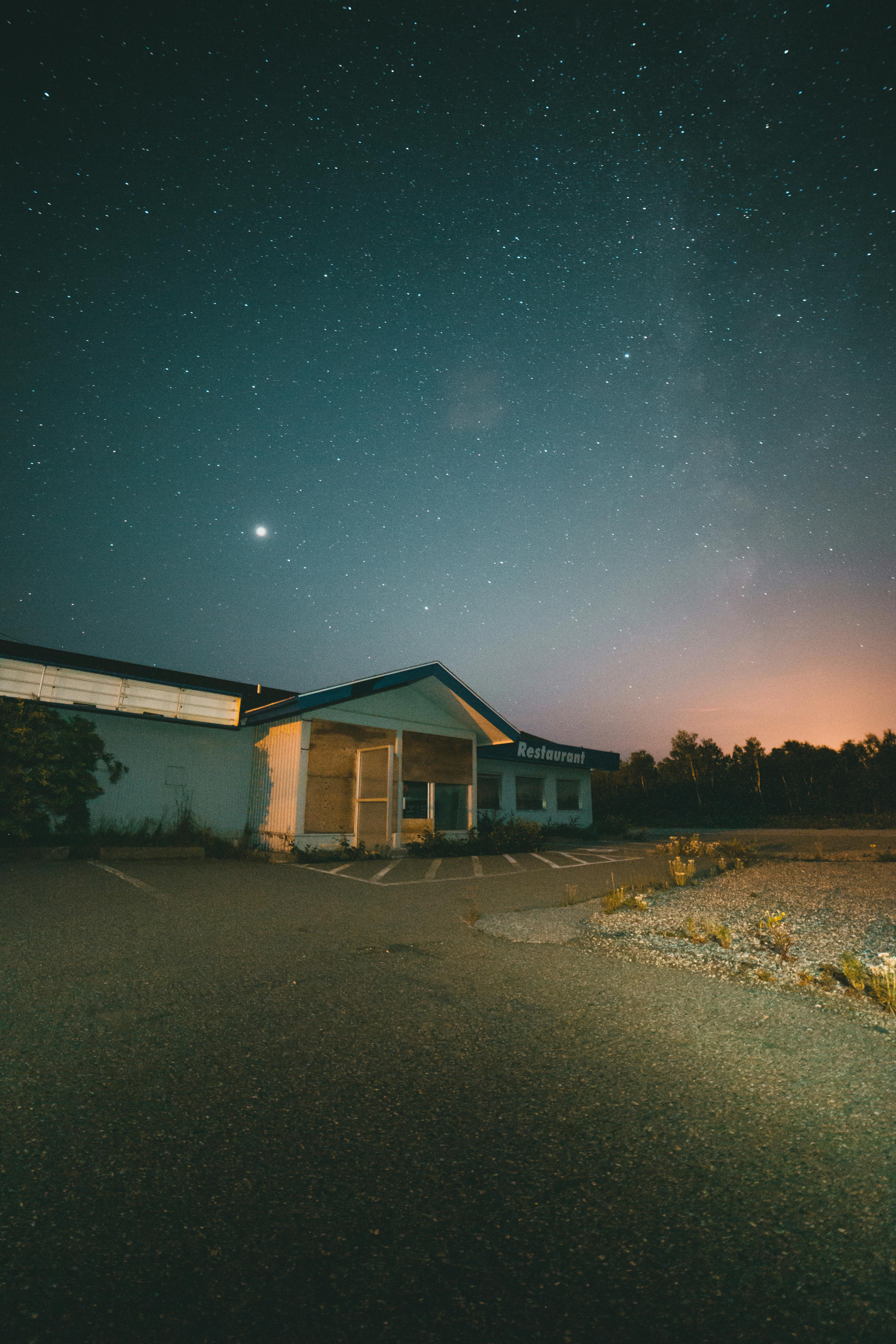 An Abandoned Building at Night · Free Stock Photo