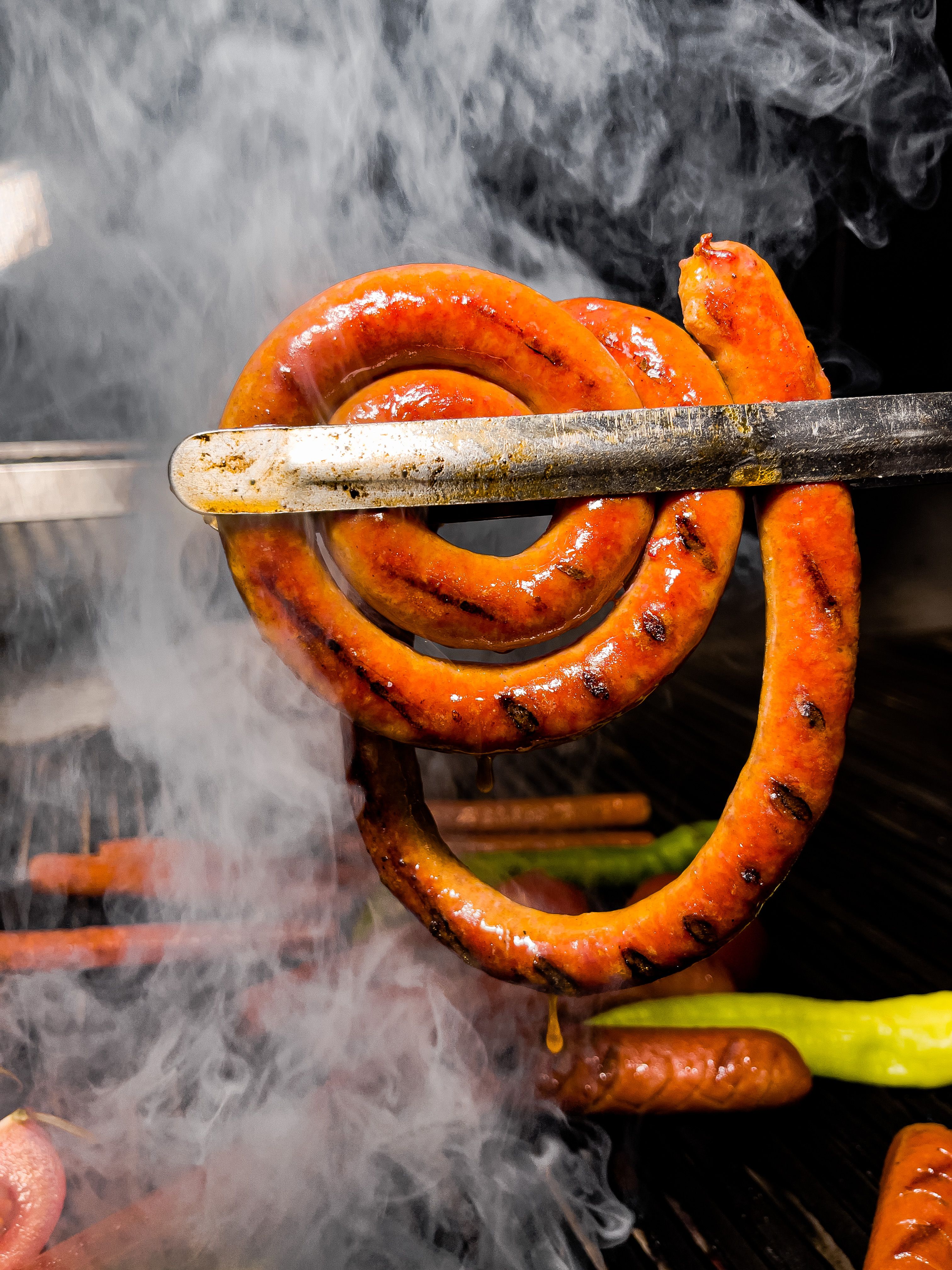 Close Up Photo of Grilling of Sausage · Free Stock Photo