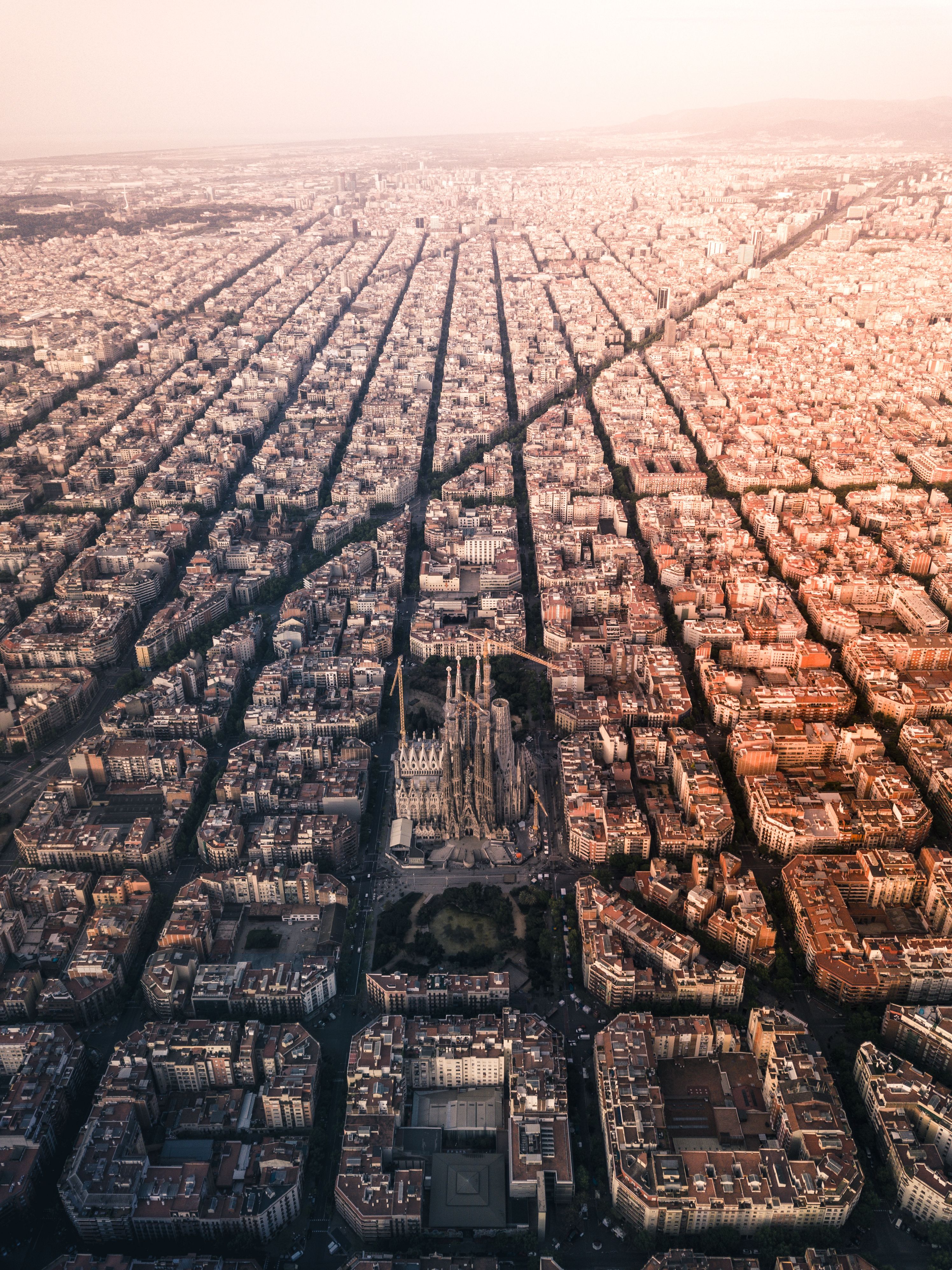 Aerial View of Barcelona City, Spain · Free Stock Photo