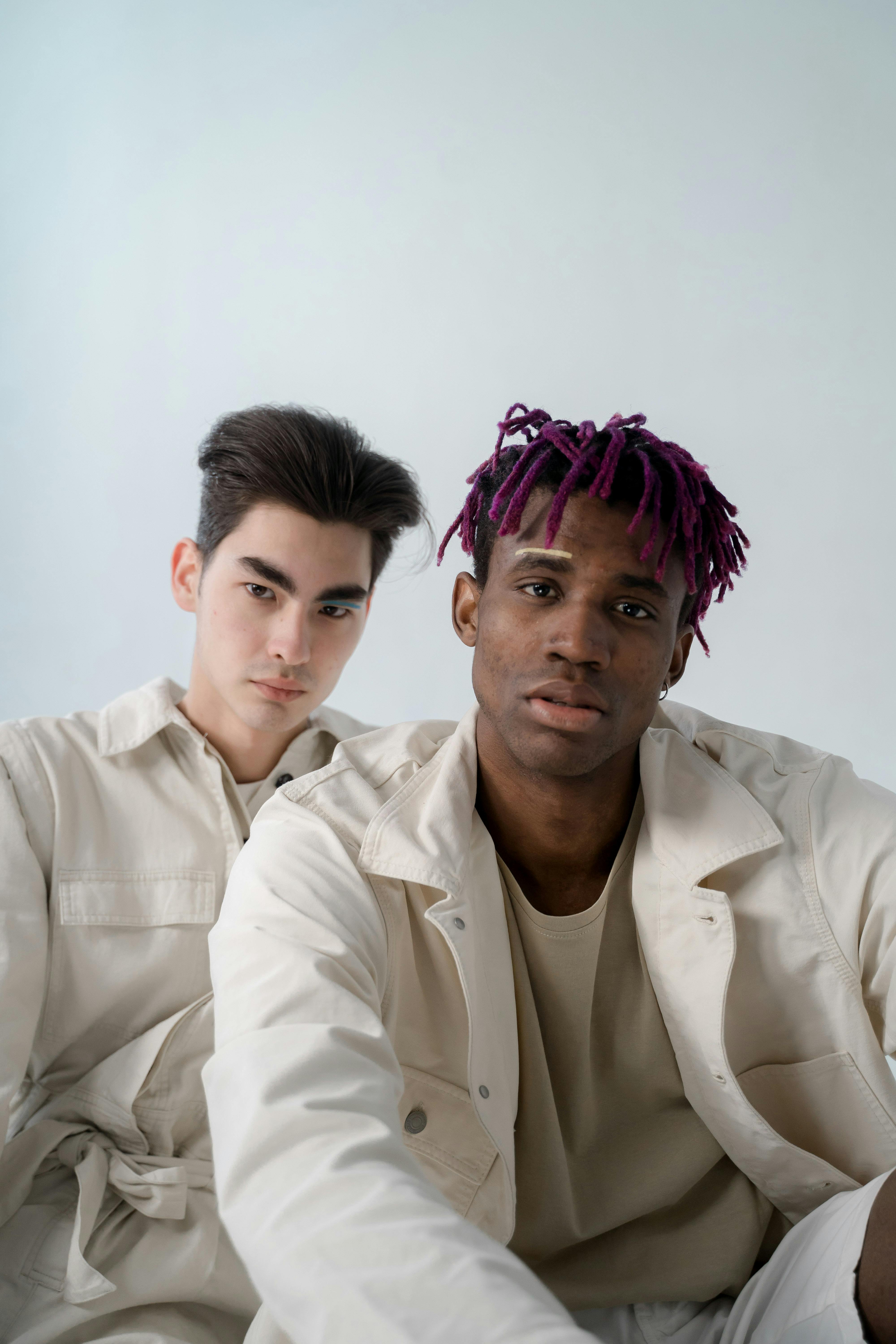 Two Men in Beige Long Sleeves · Free Stock Photo