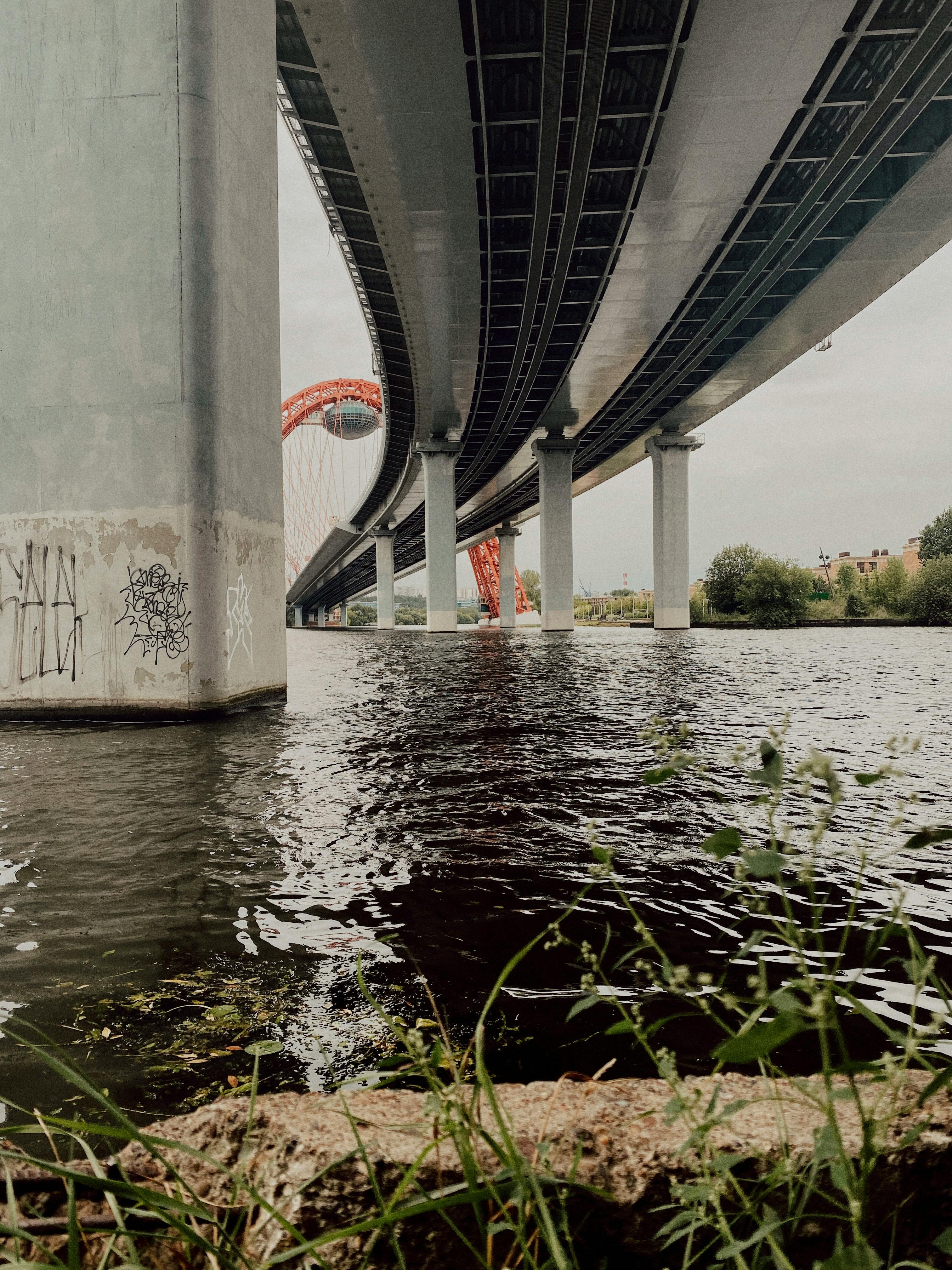 Gray Concrete Bridge over River · Free Stock Photo