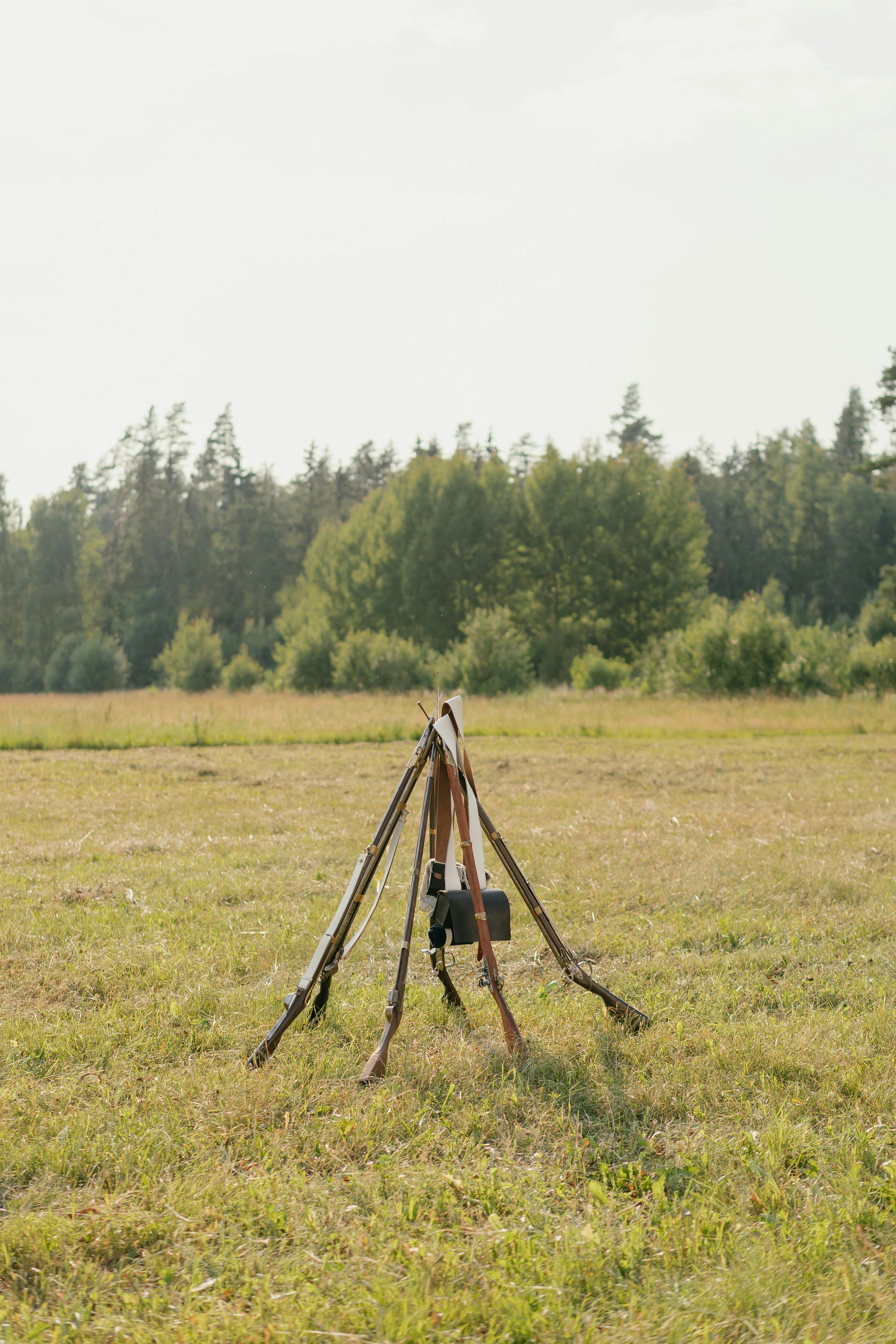 Muskets Stacked in a Pyramid · Free Stock Photo