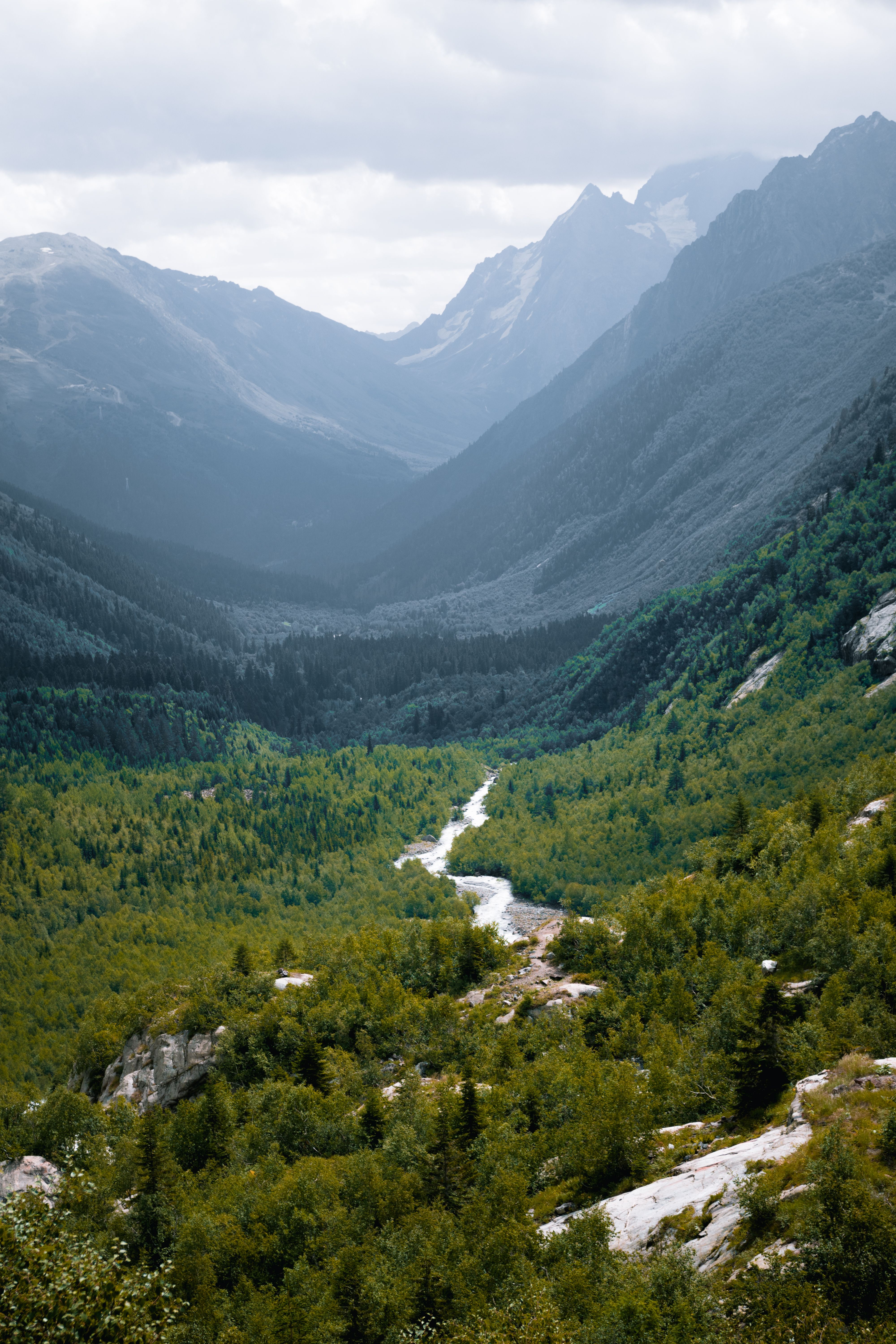 A River Between Mountains and Trees · Free Stock Photo