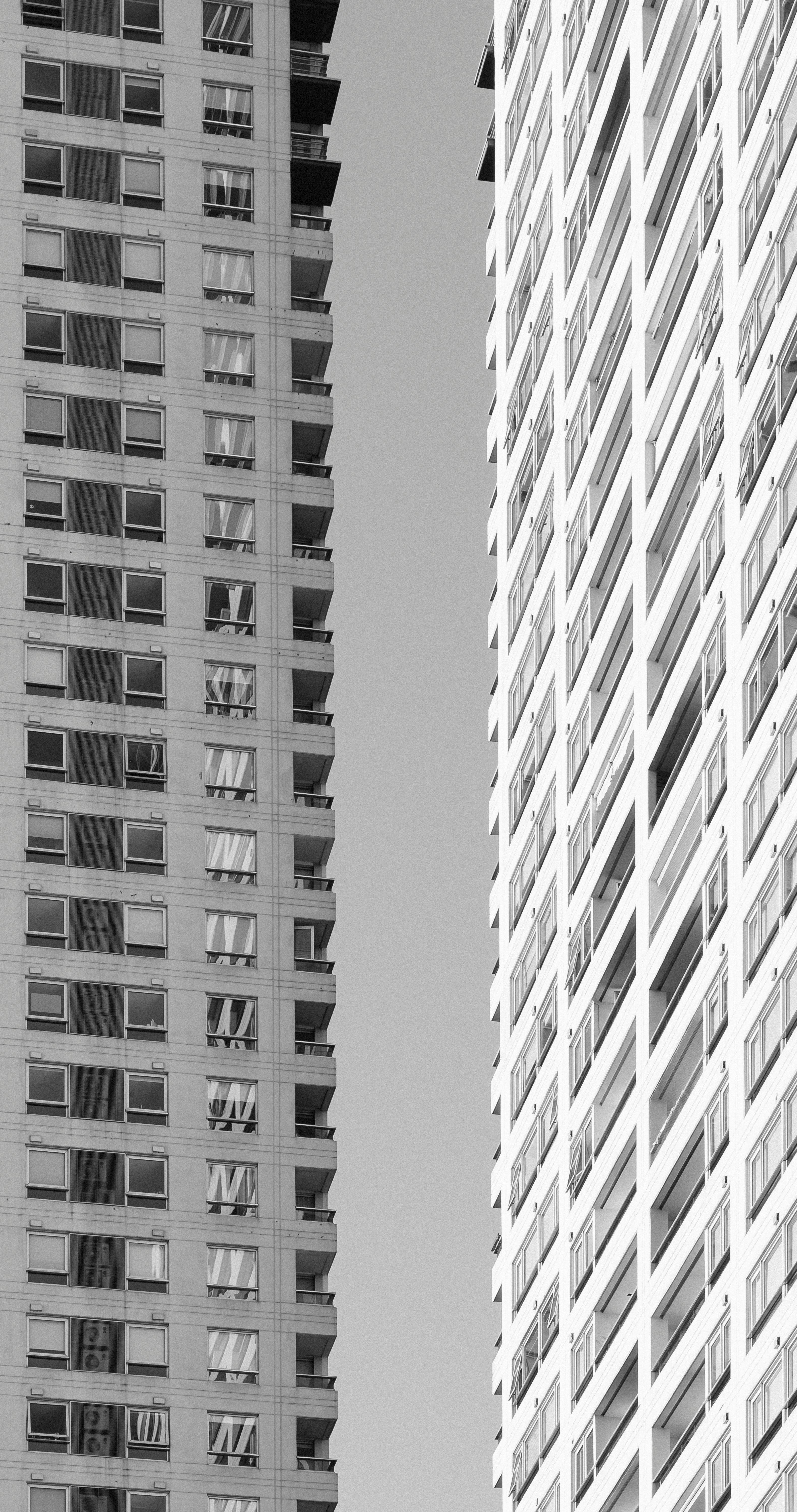 Grayscale Photo of High-Rise Buildings · Free Stock Photo