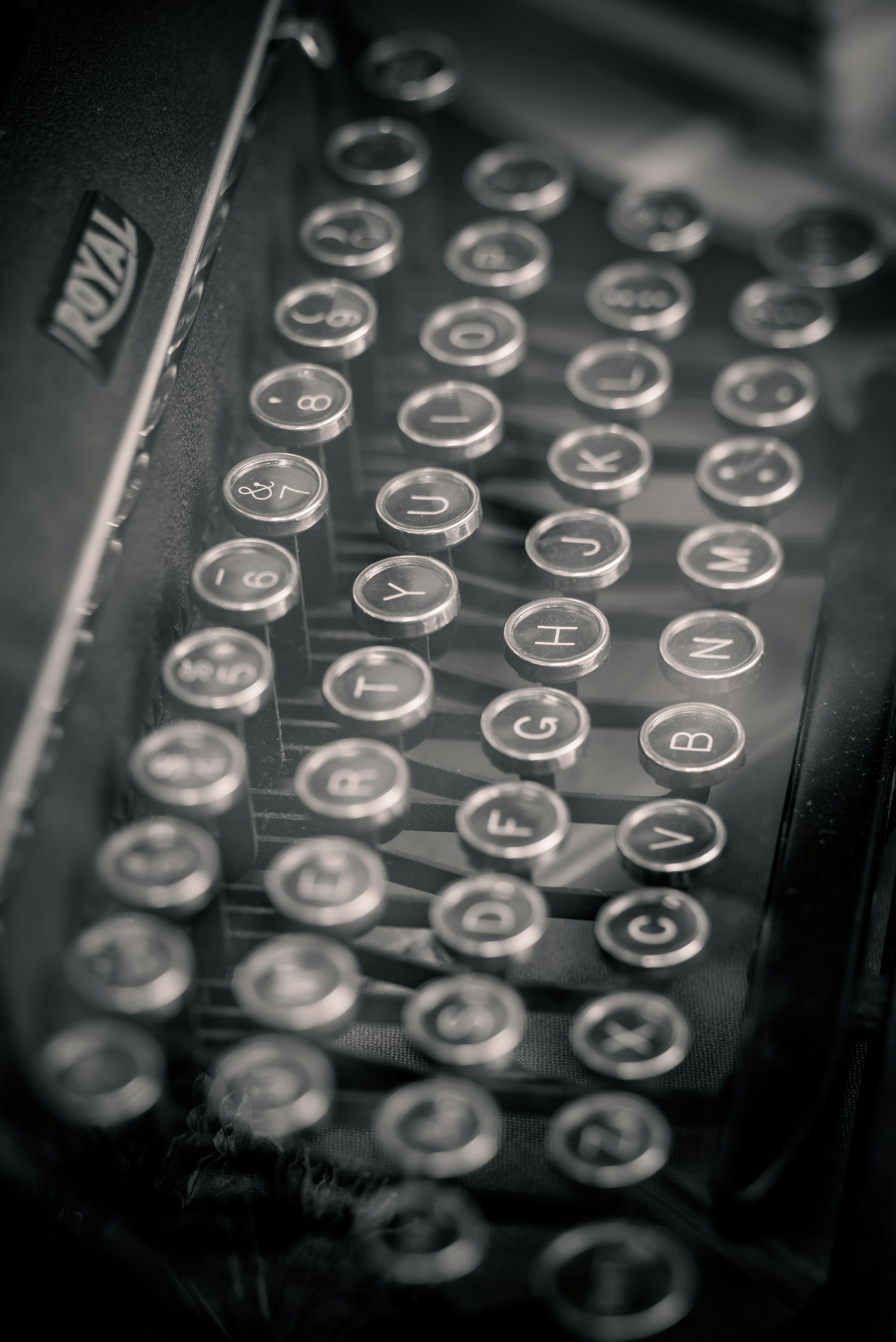 Grayscale Photo of Typewriter · Free Stock Photo