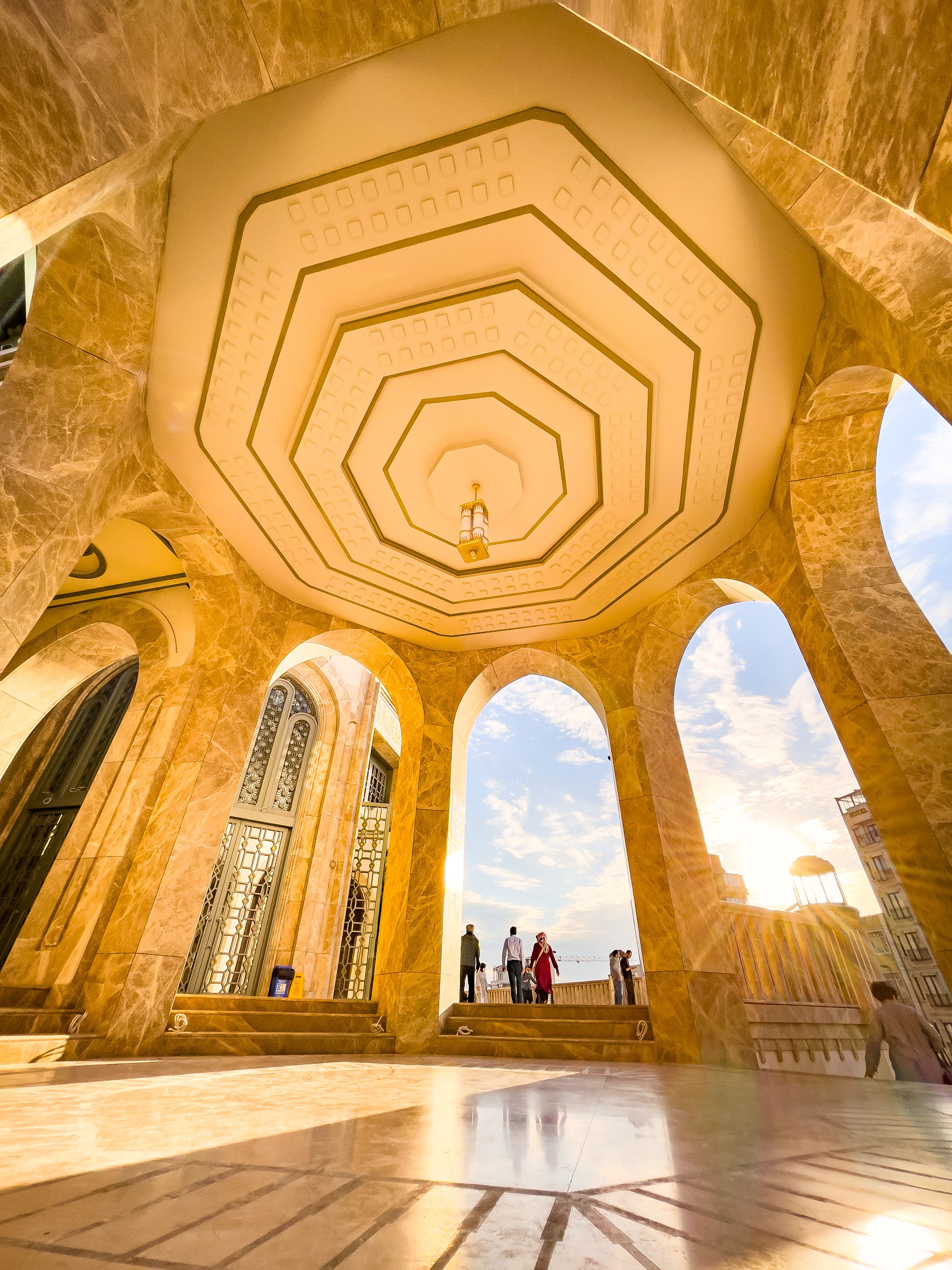 View of a Golden Mosque with an Arcade · Free Stock Photo