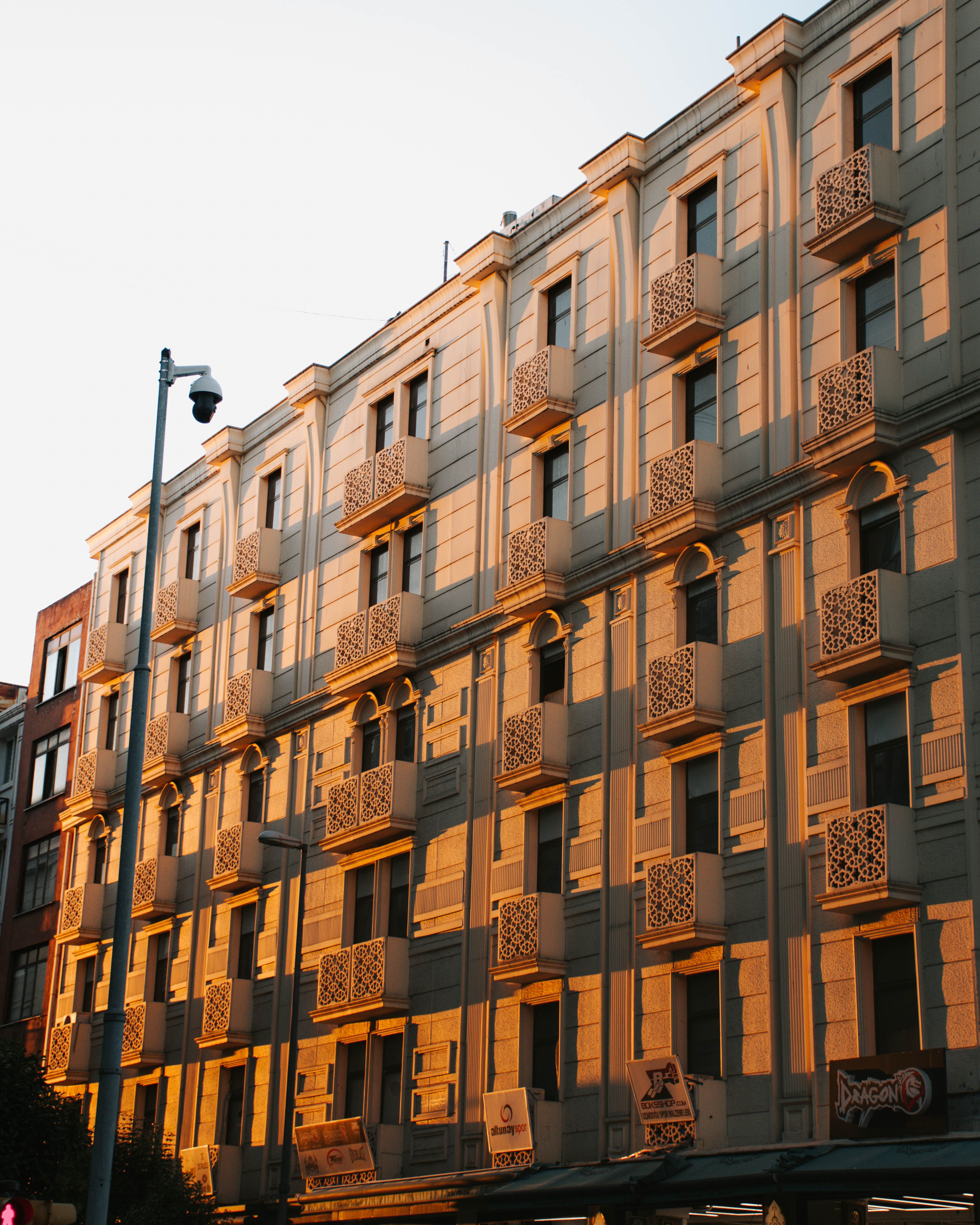 Vertical Colorful Lines on a Residential Building · Free Stock Photo