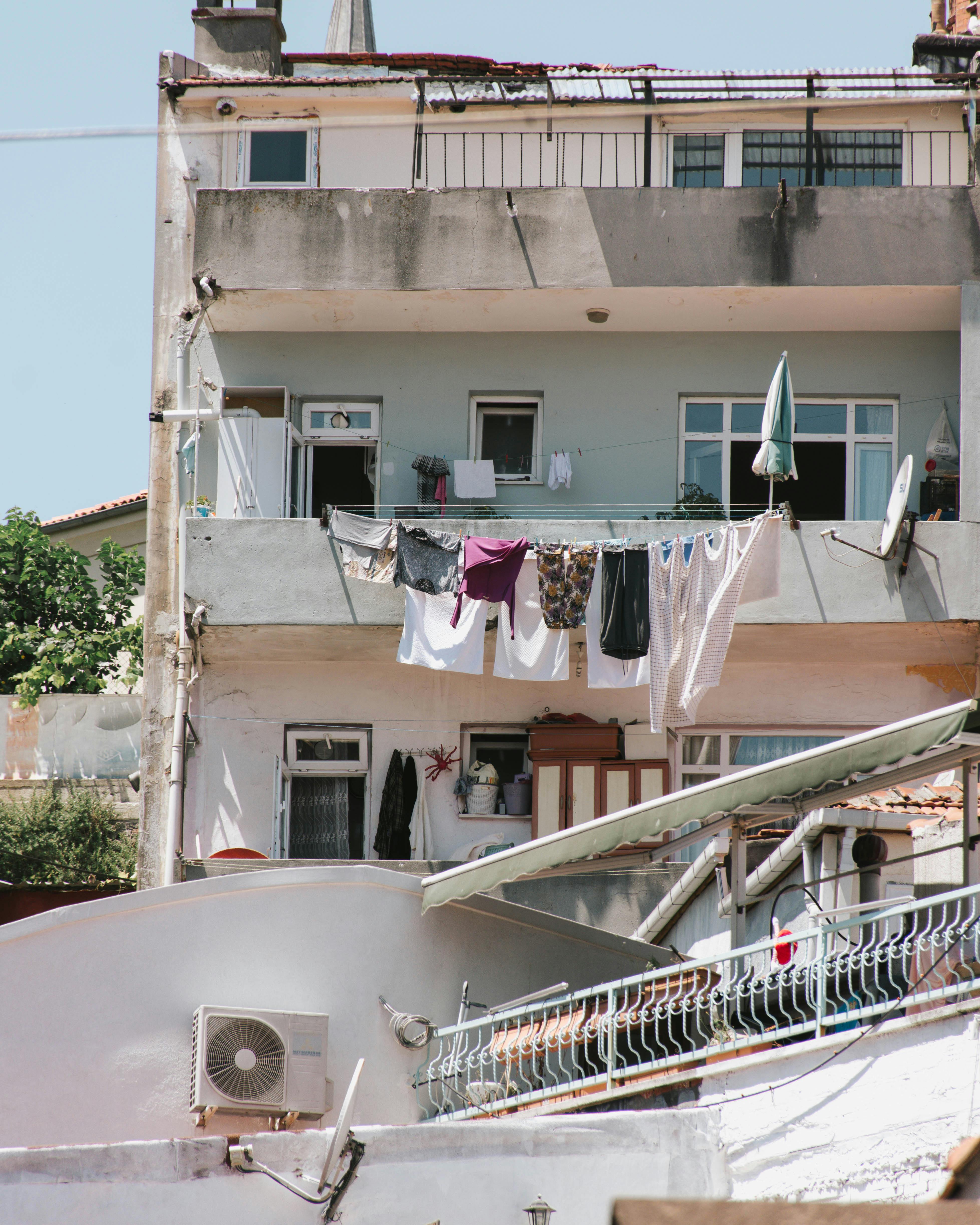 Laundry Air Drying on String · Free Stock Photo