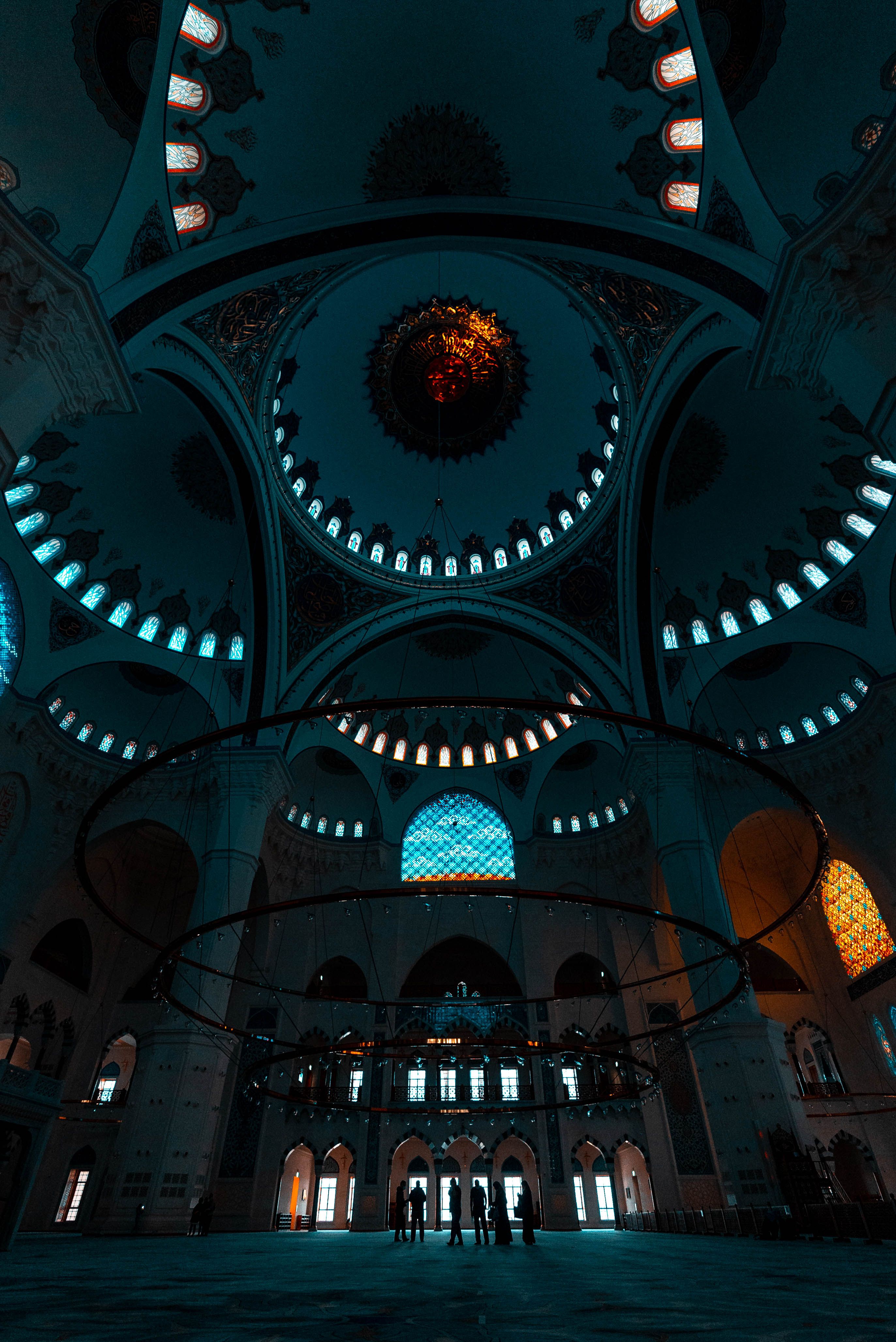 Illuminated Interior of the Blue Mosque · Free Stock Photo