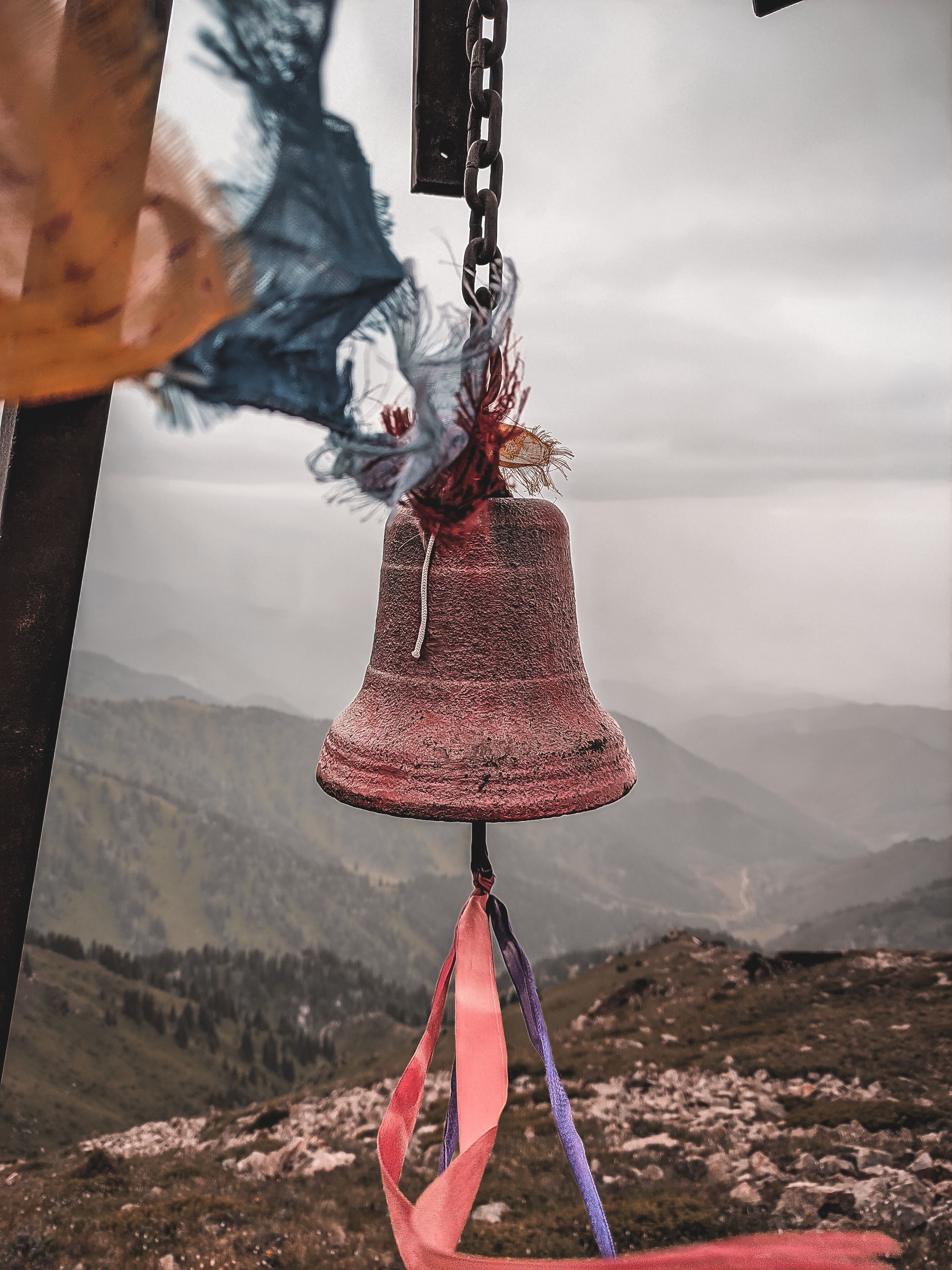 Pink Bell Hanging on Top of a Mountain · Free Stock Photo