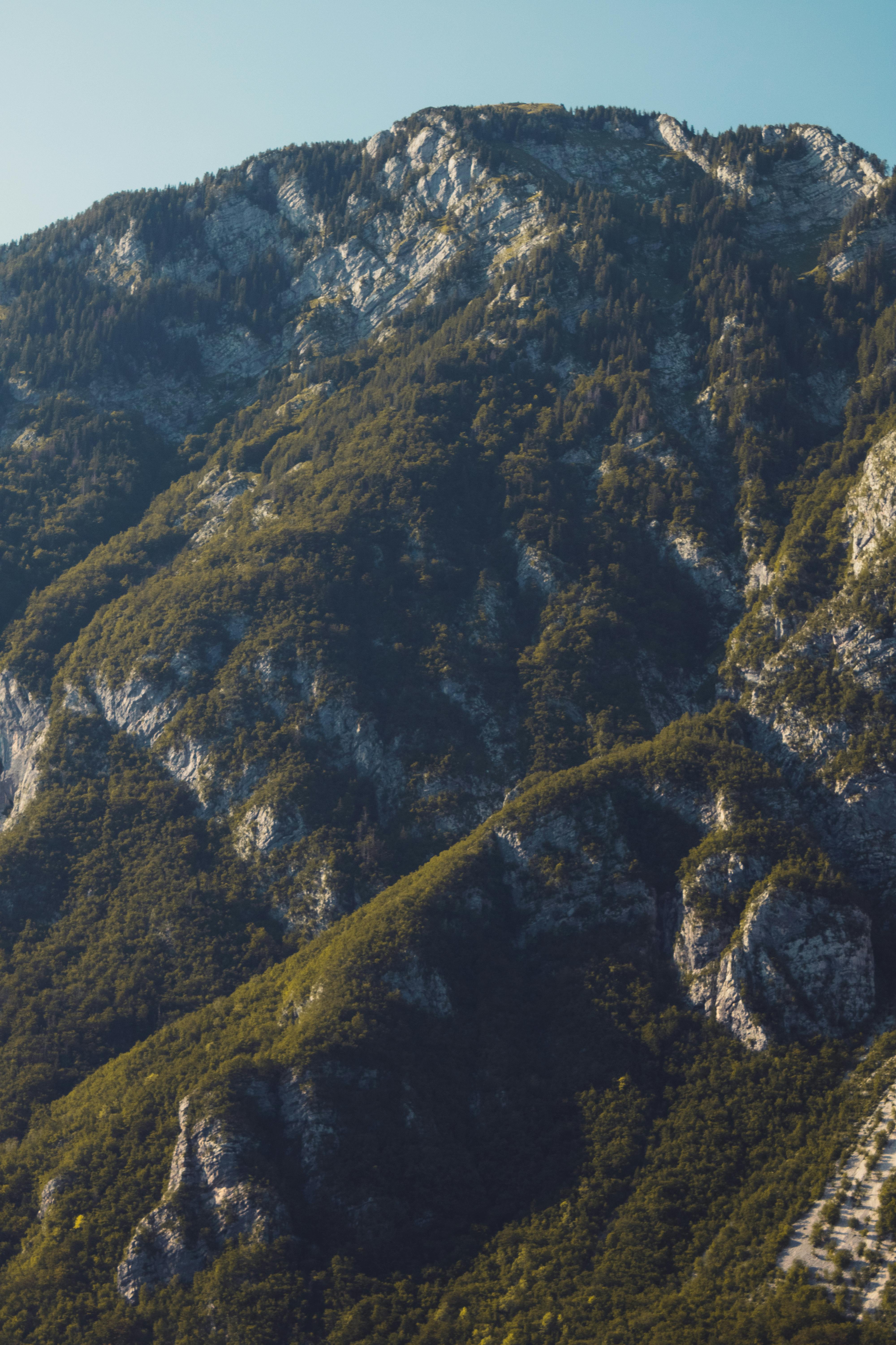 Gray Rock Mountains Covered with Green Grass · Free Stock Photo