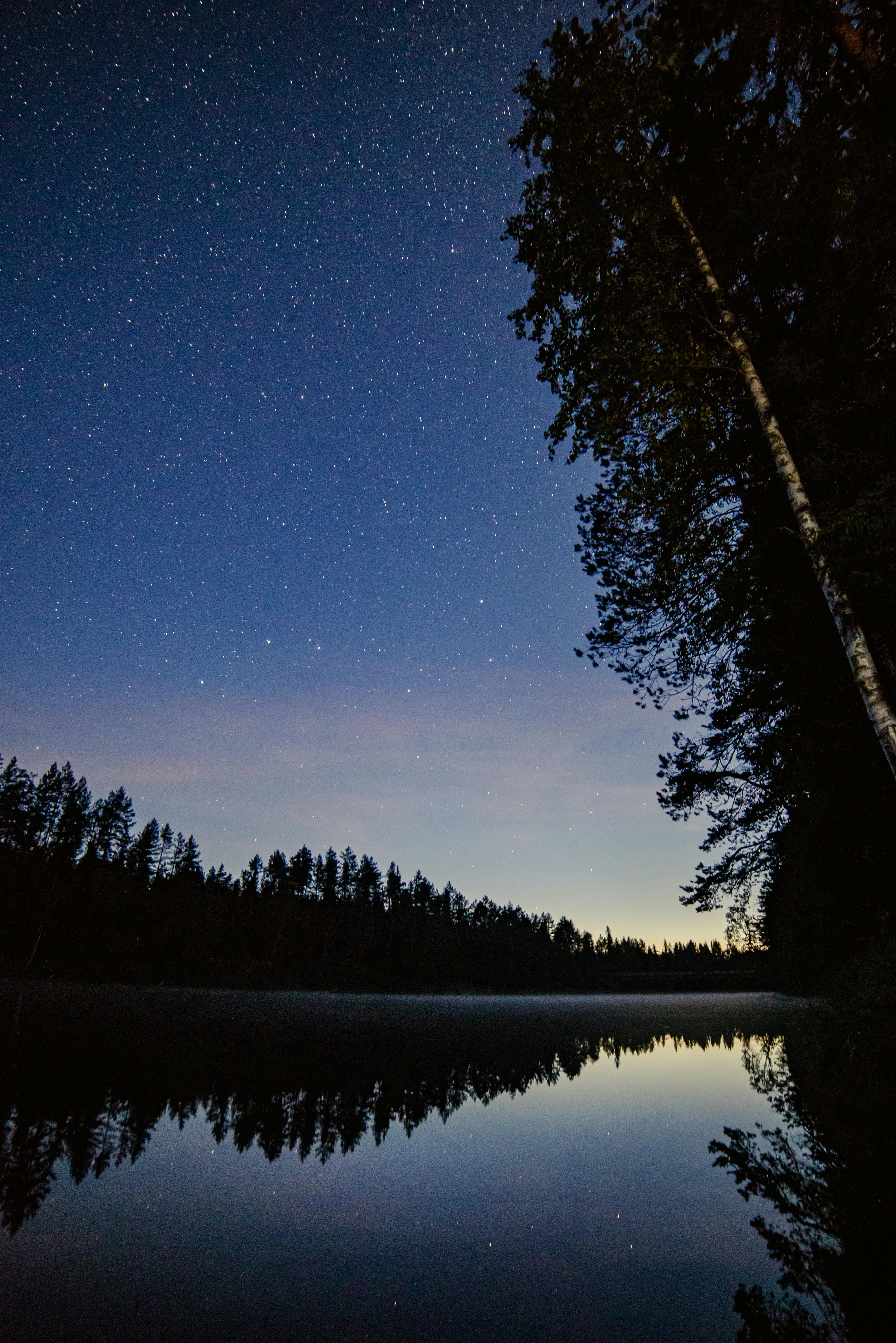 Star Field in Sky over Lake · Free Stock Photo