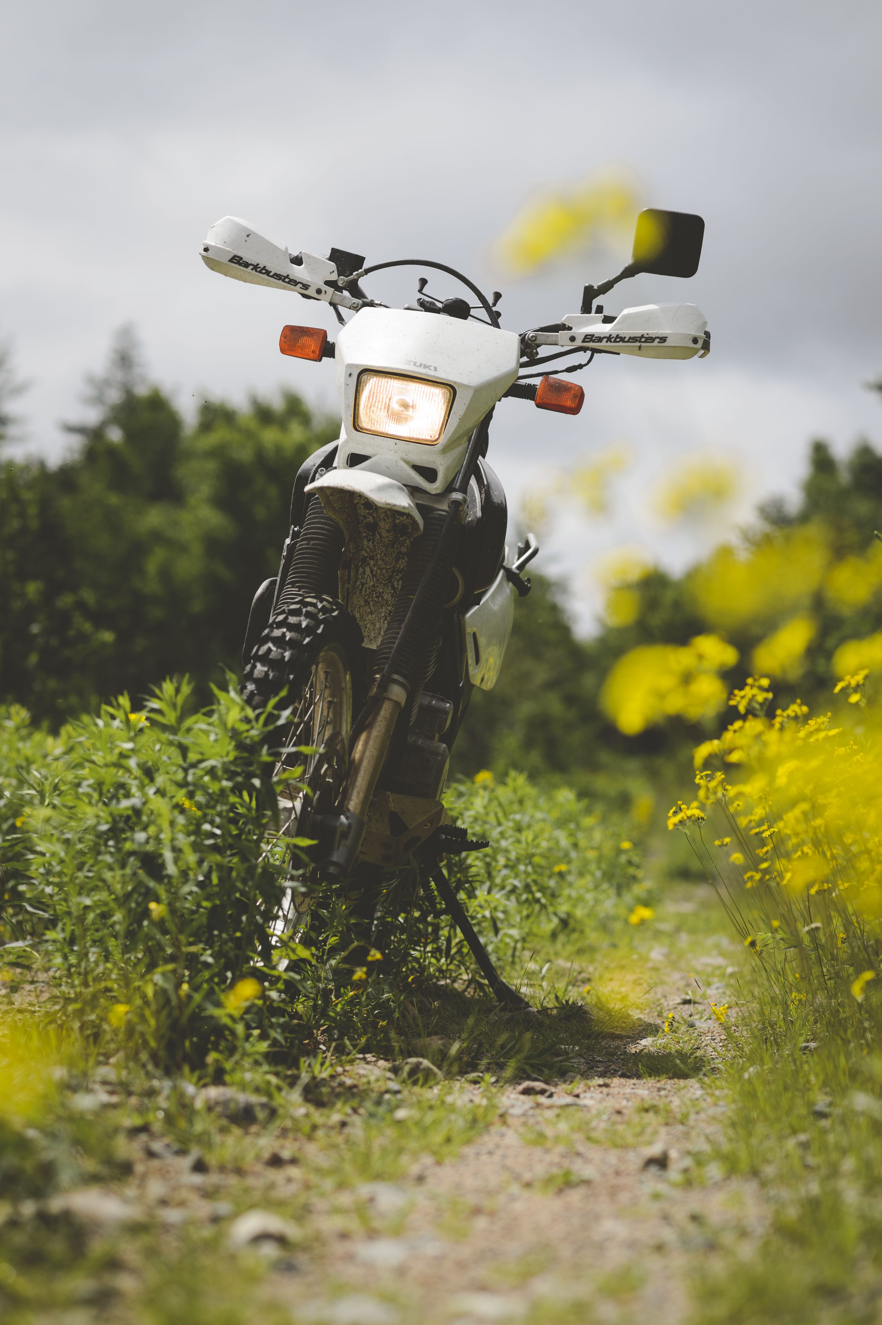 Motorcycle Parked on the Footpath in the Field · Free Stock Photo