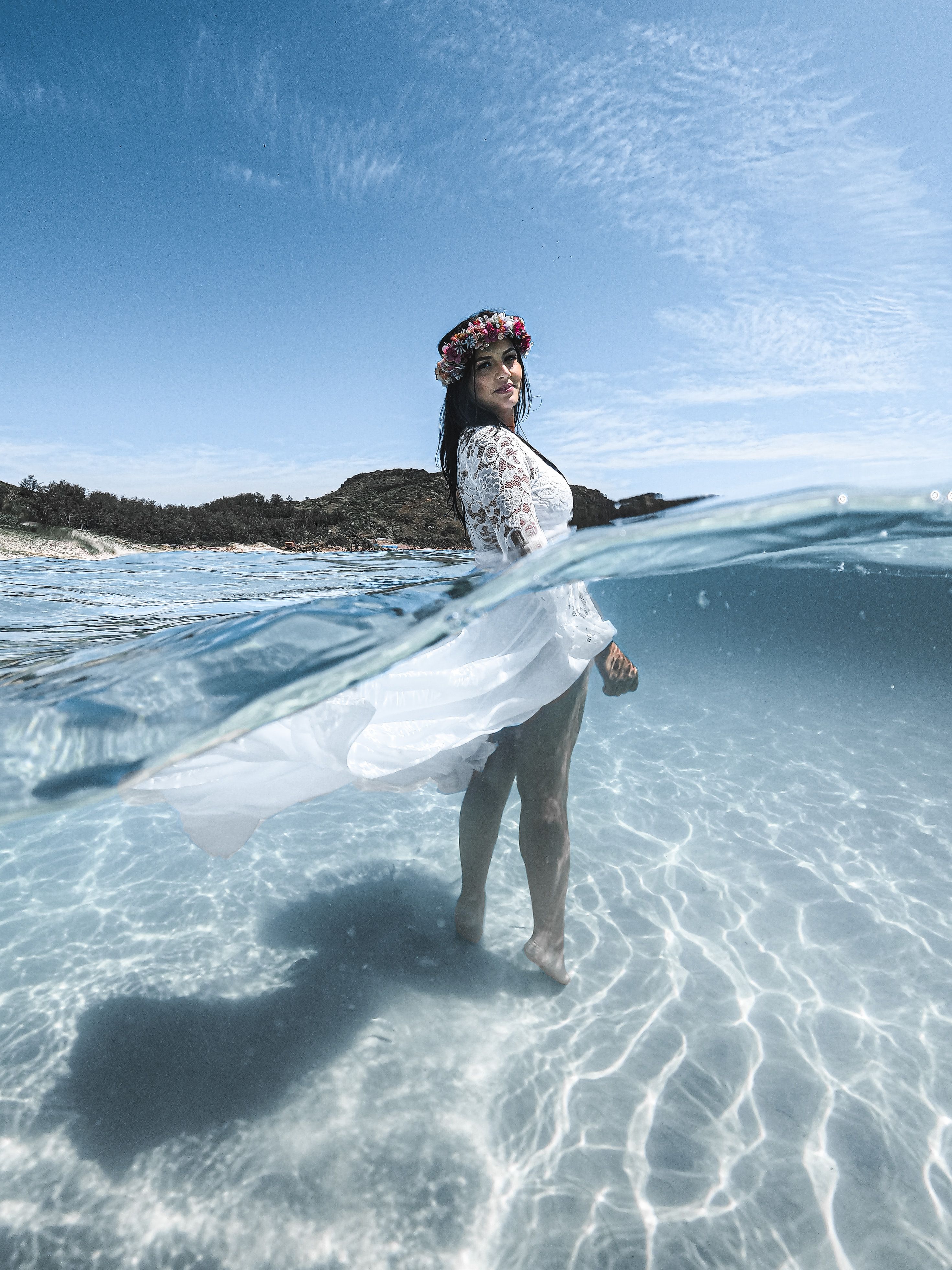A Woman Standing Underwater while Wearing a Bikini · Free Stock Photo