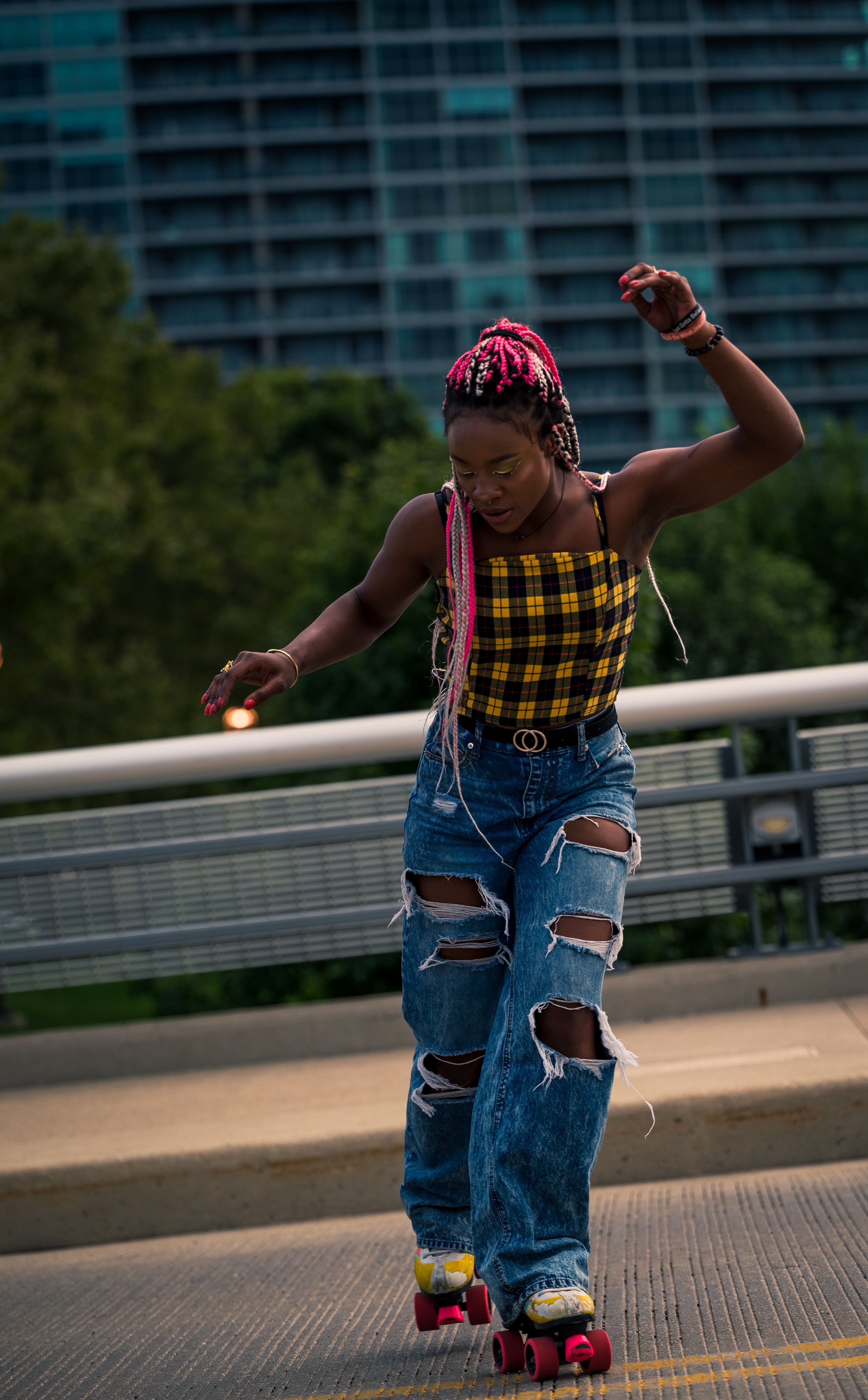 Person Doing Roller Skating at Night Time · Free Stock Photo