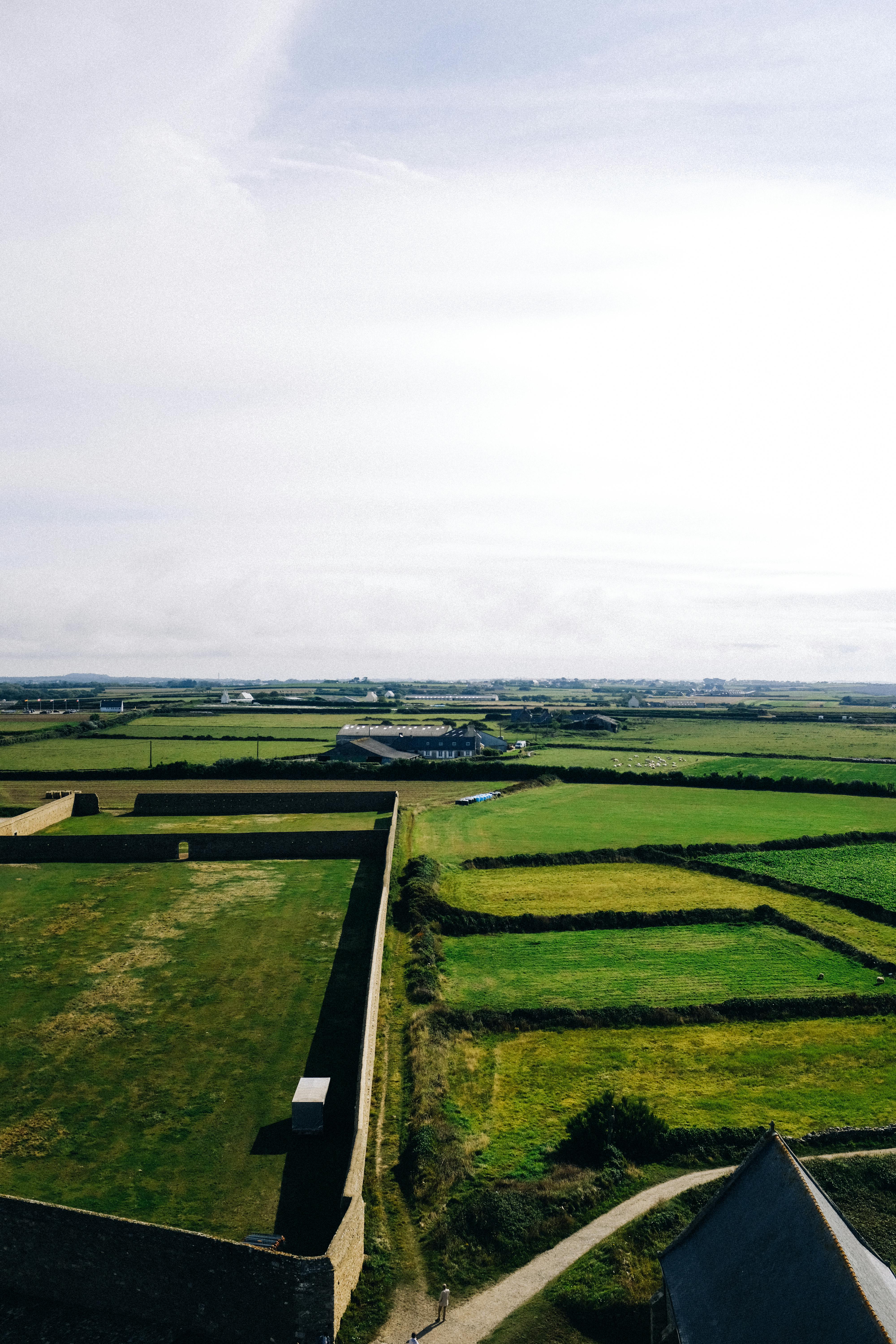 Aerial Shot of Fields and Horizon · Free Stock Photo
