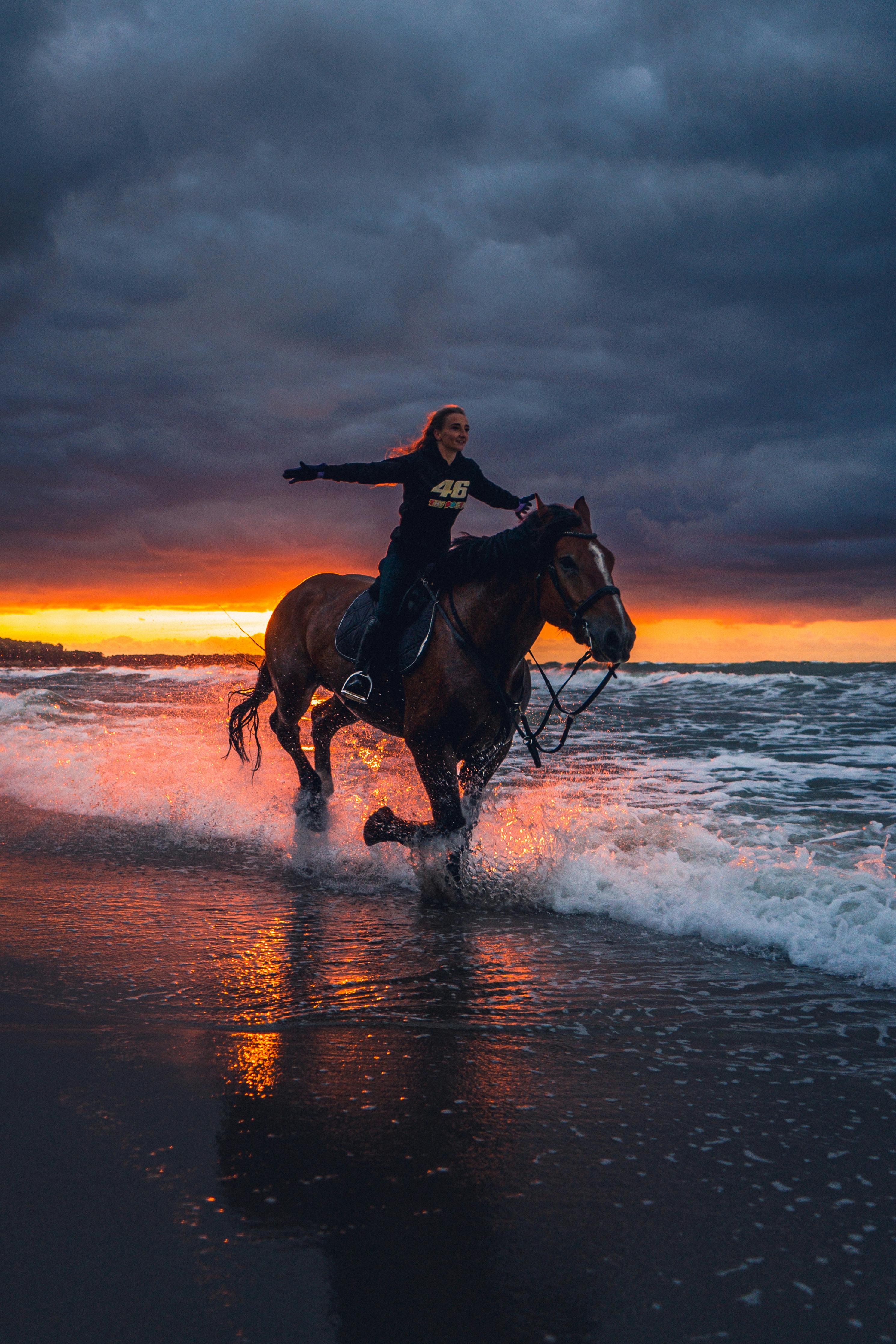 Horse Riding Into Sunset