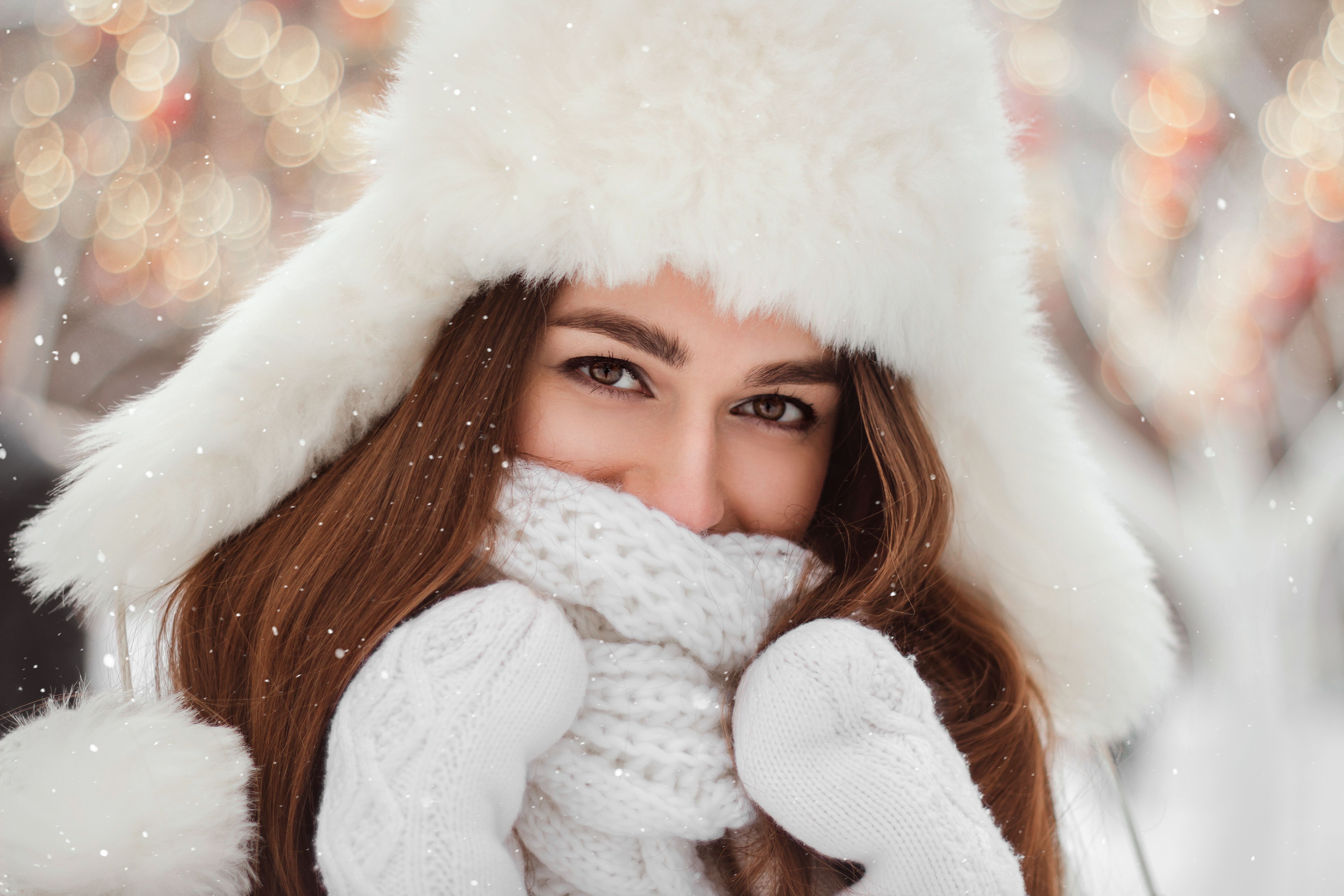 Close-Up Shot of a Beautiful Woman in Winter Clothes · Free Stock Photo