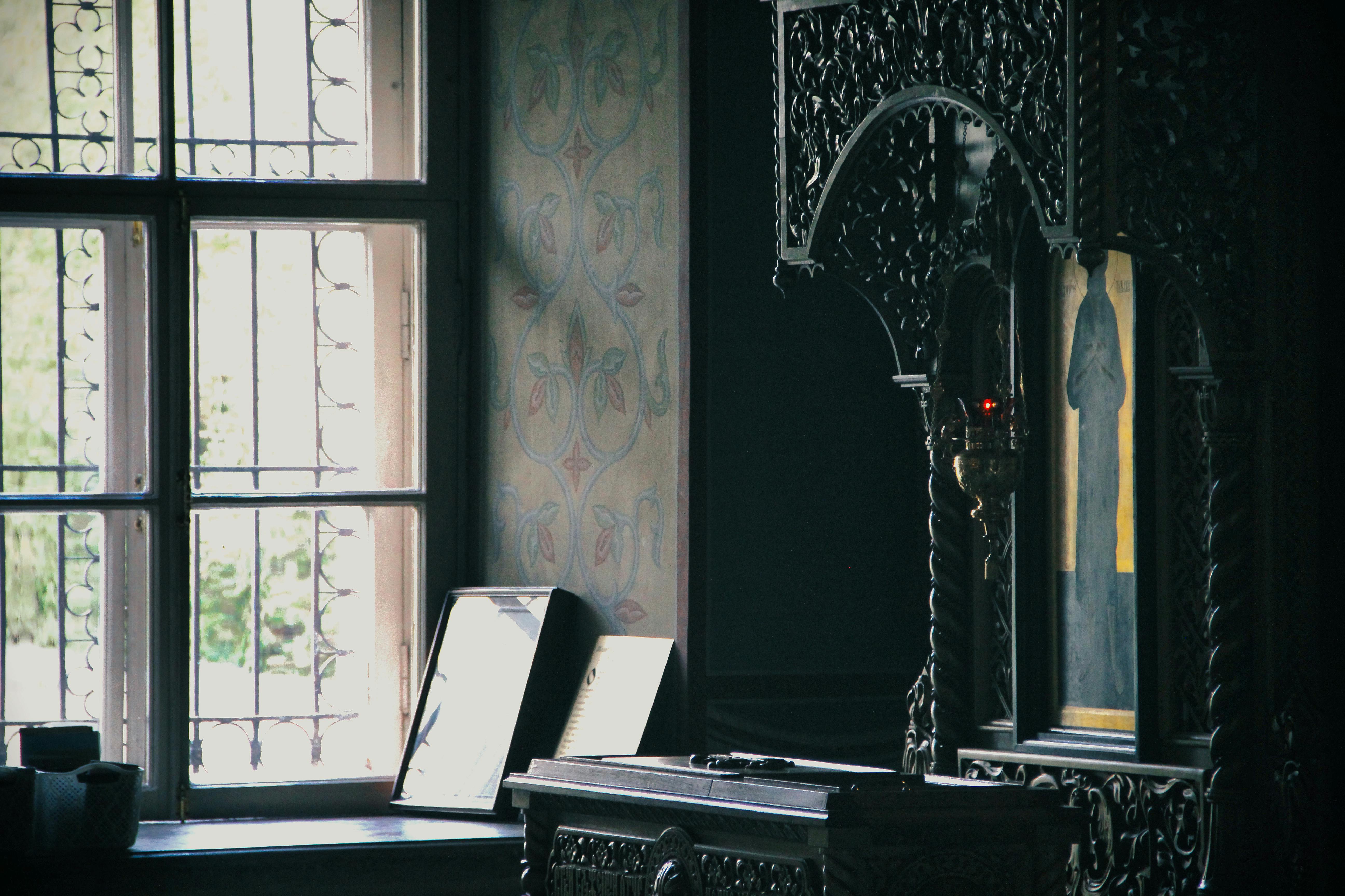 Brown Wooden Church Bench Near White Painted Wall · Free Stock Photo