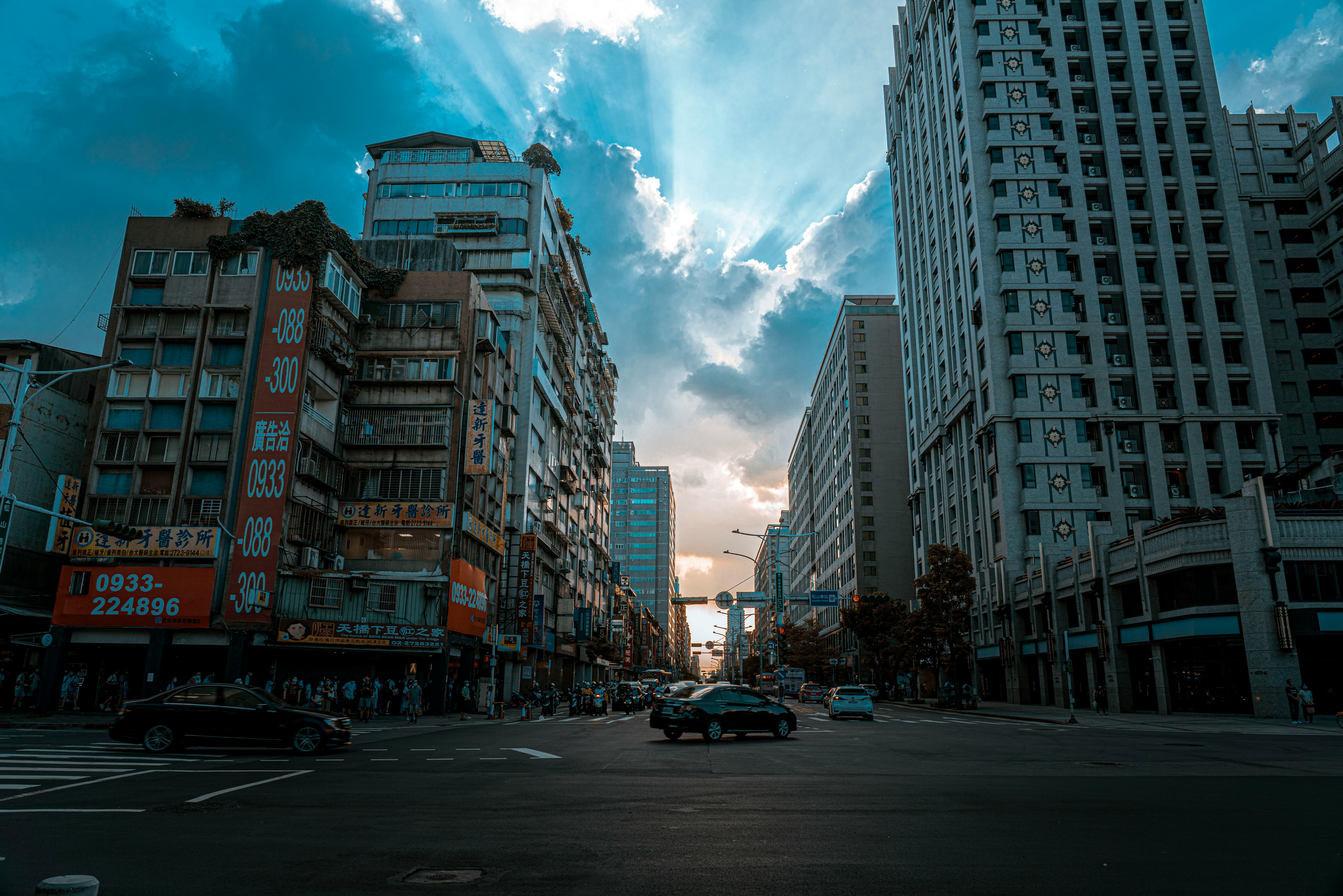 Low-Angle Shot of City Buildings · Free Stock Photo
