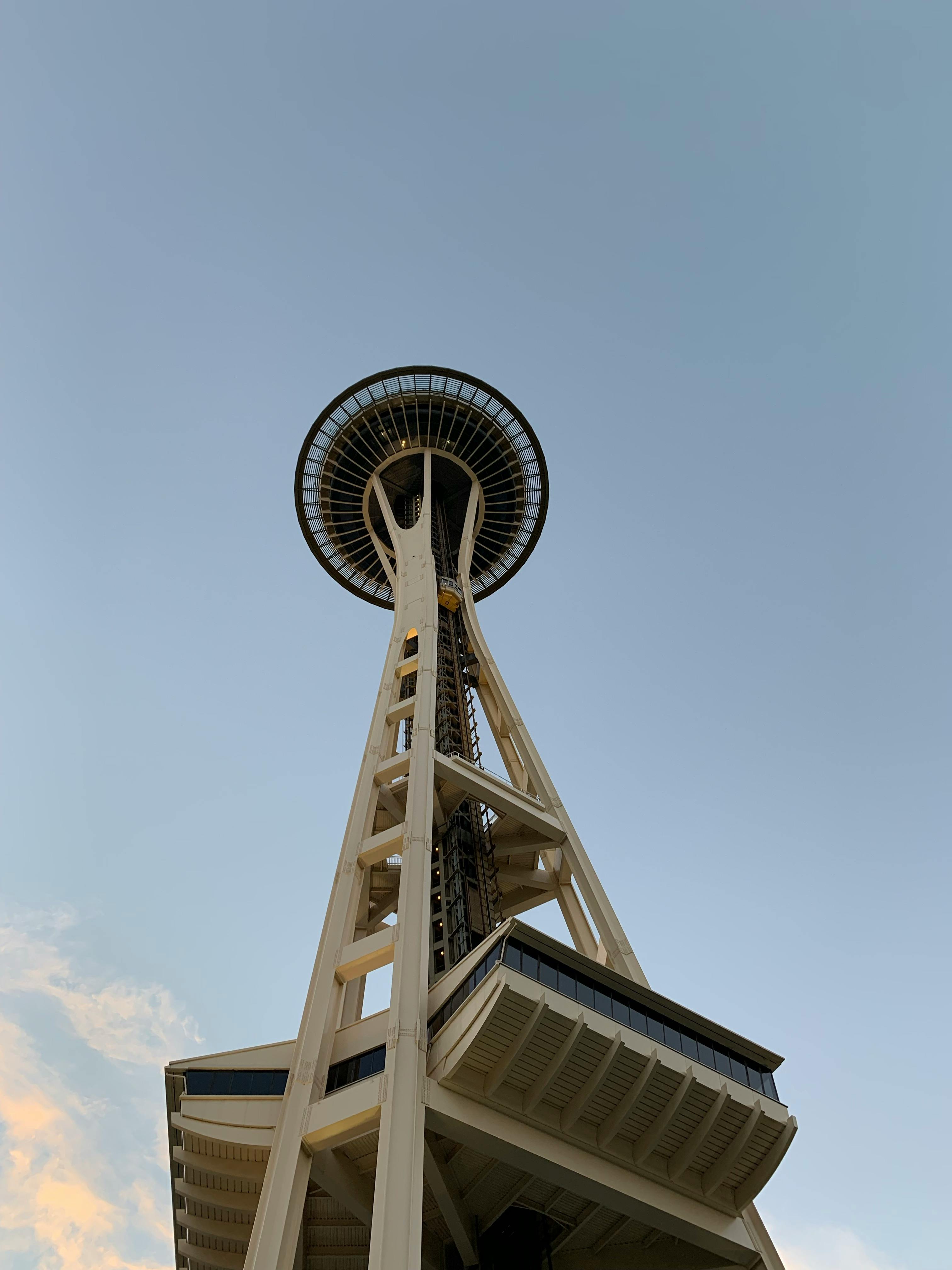 White Steel Tower Under Blue Sky · Free Stock Photo