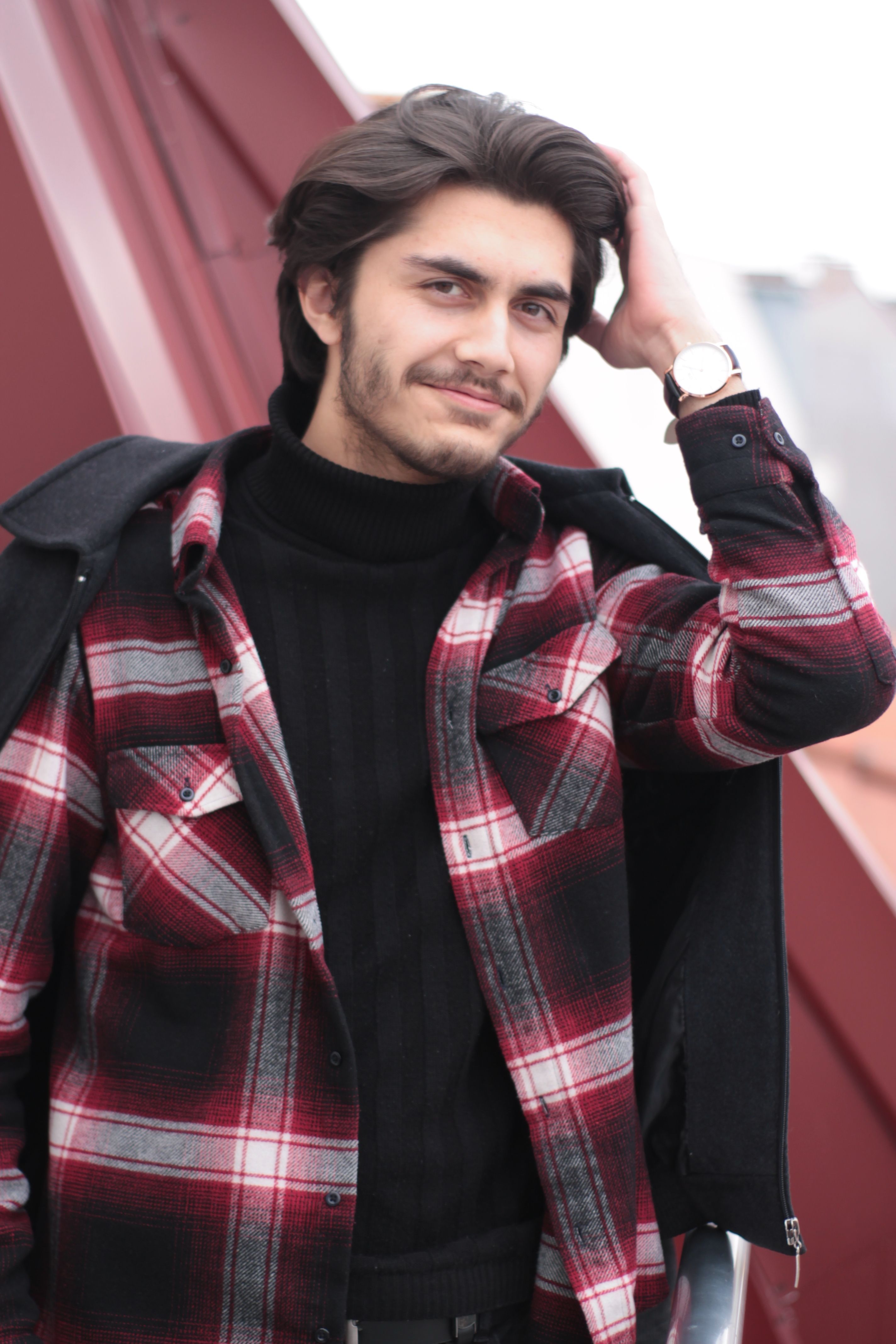 Man Wearing a Checkered Shirt Smiling · Free Stock Photo