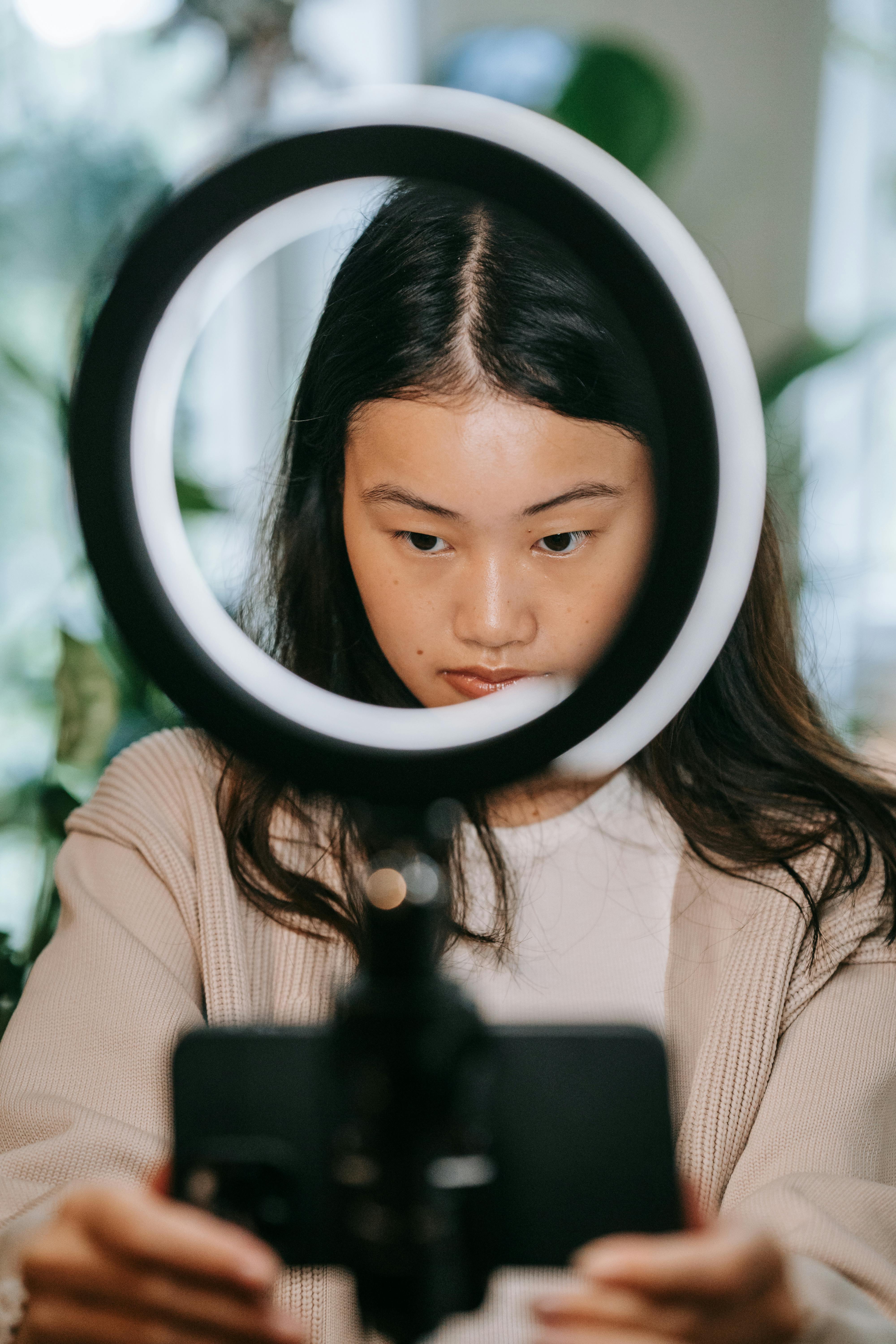 Ring Light in Front of a Woman · Free Stock Photo