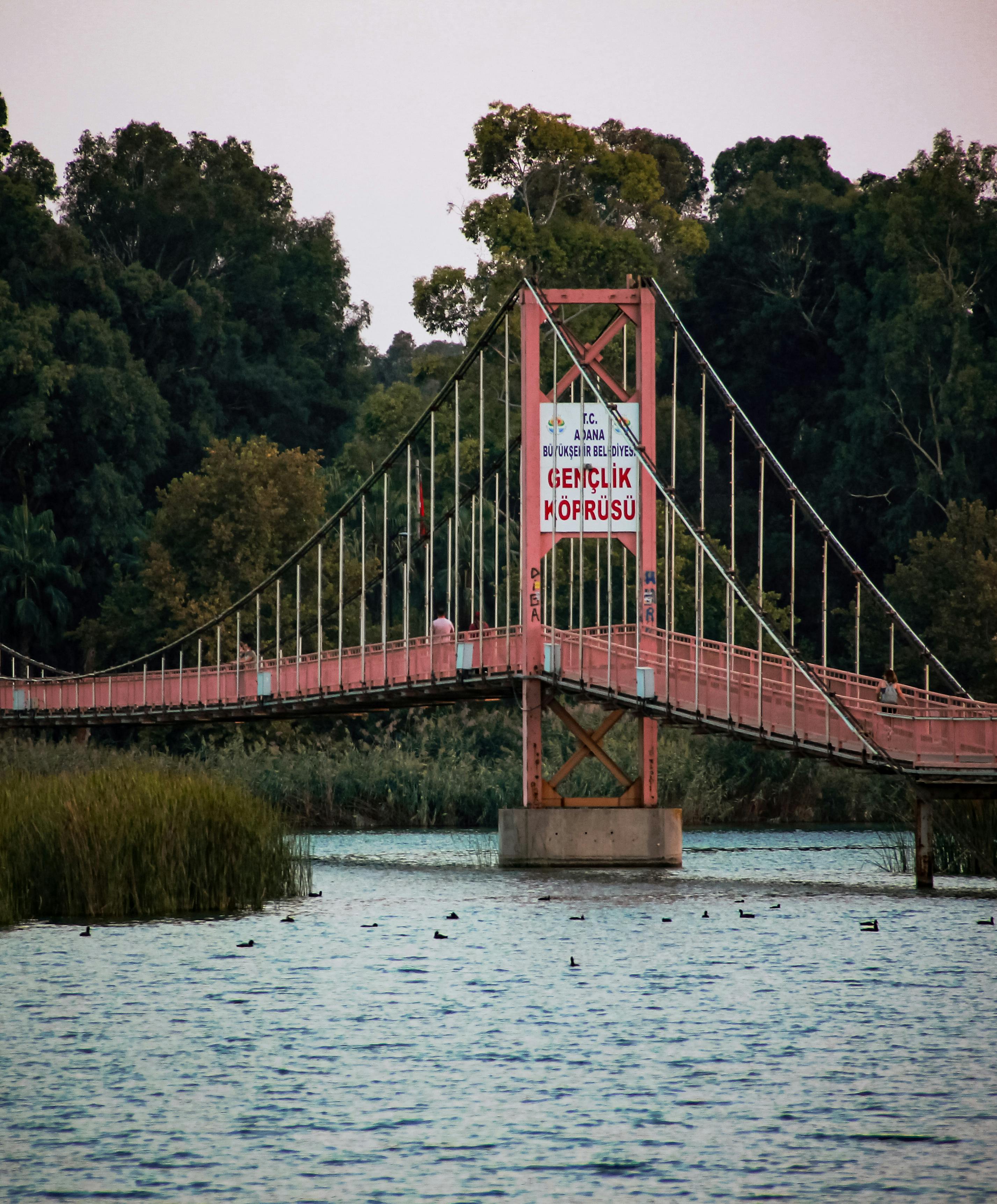 Red Bridge over a River · Free Stock Photo