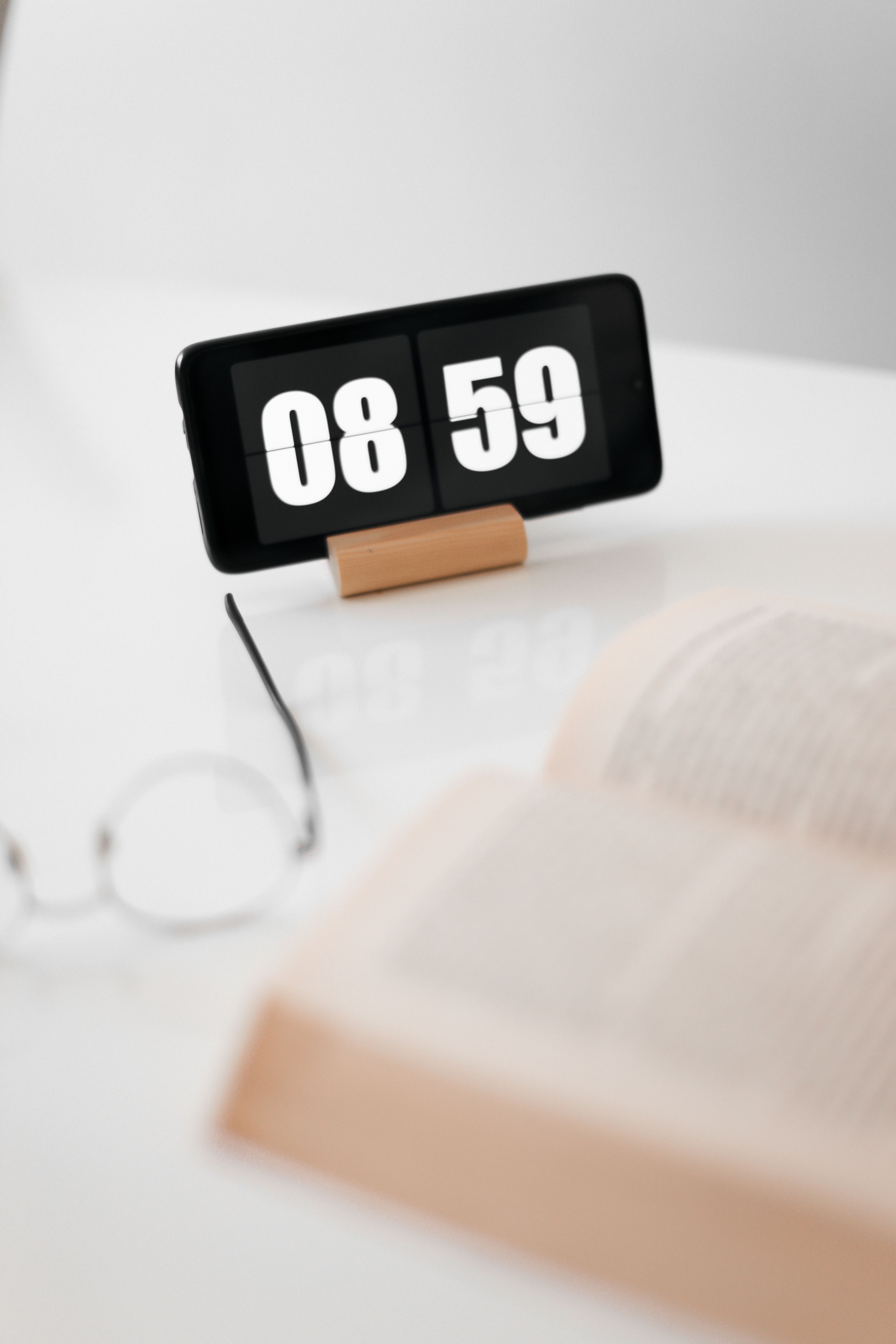Digital Clock on a Wood Stand · Free Stock Photo