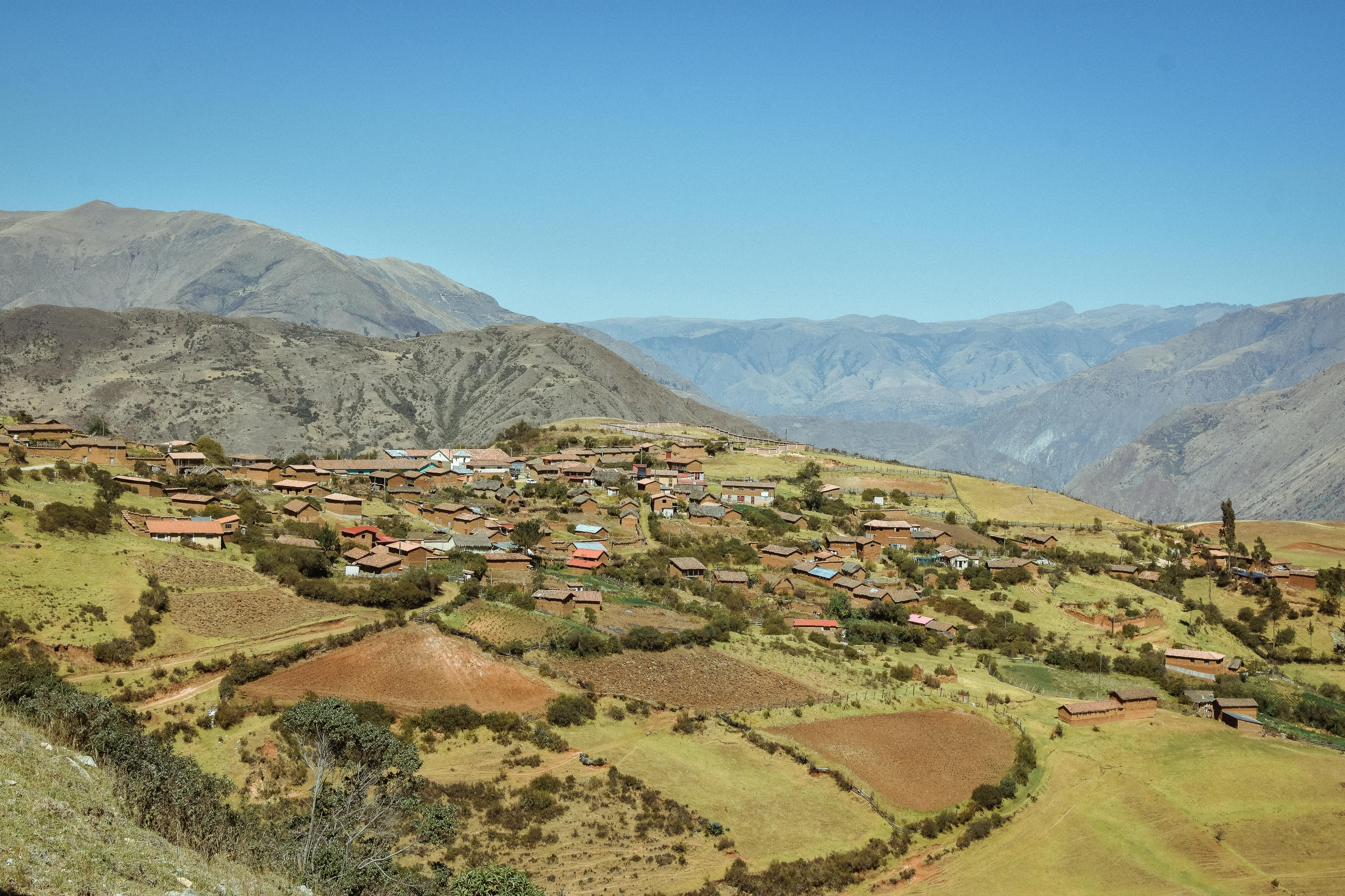Aerial Footage of Village in a Mountain · Free Stock Photo