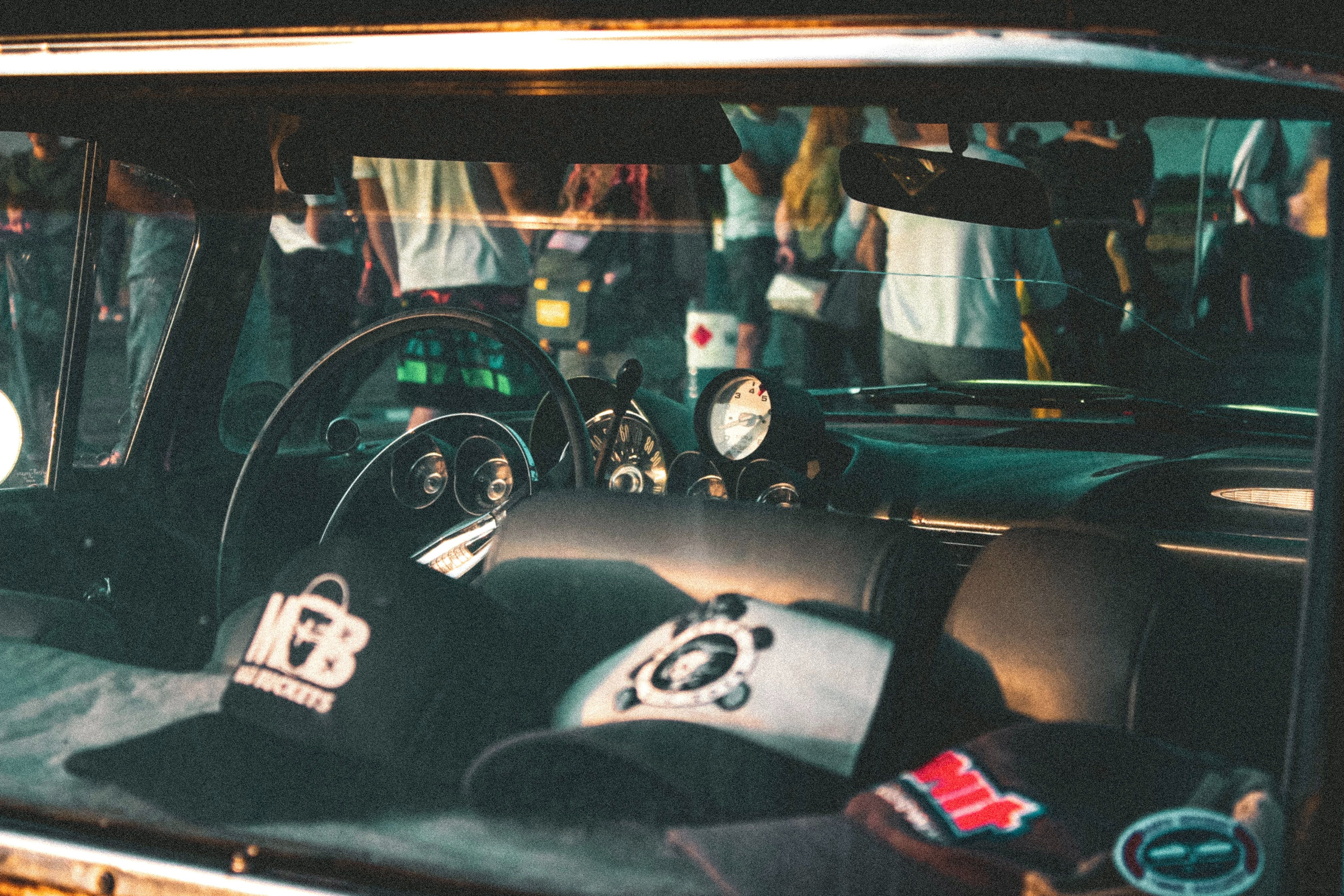 Caps inside a Car · Free Stock Photo