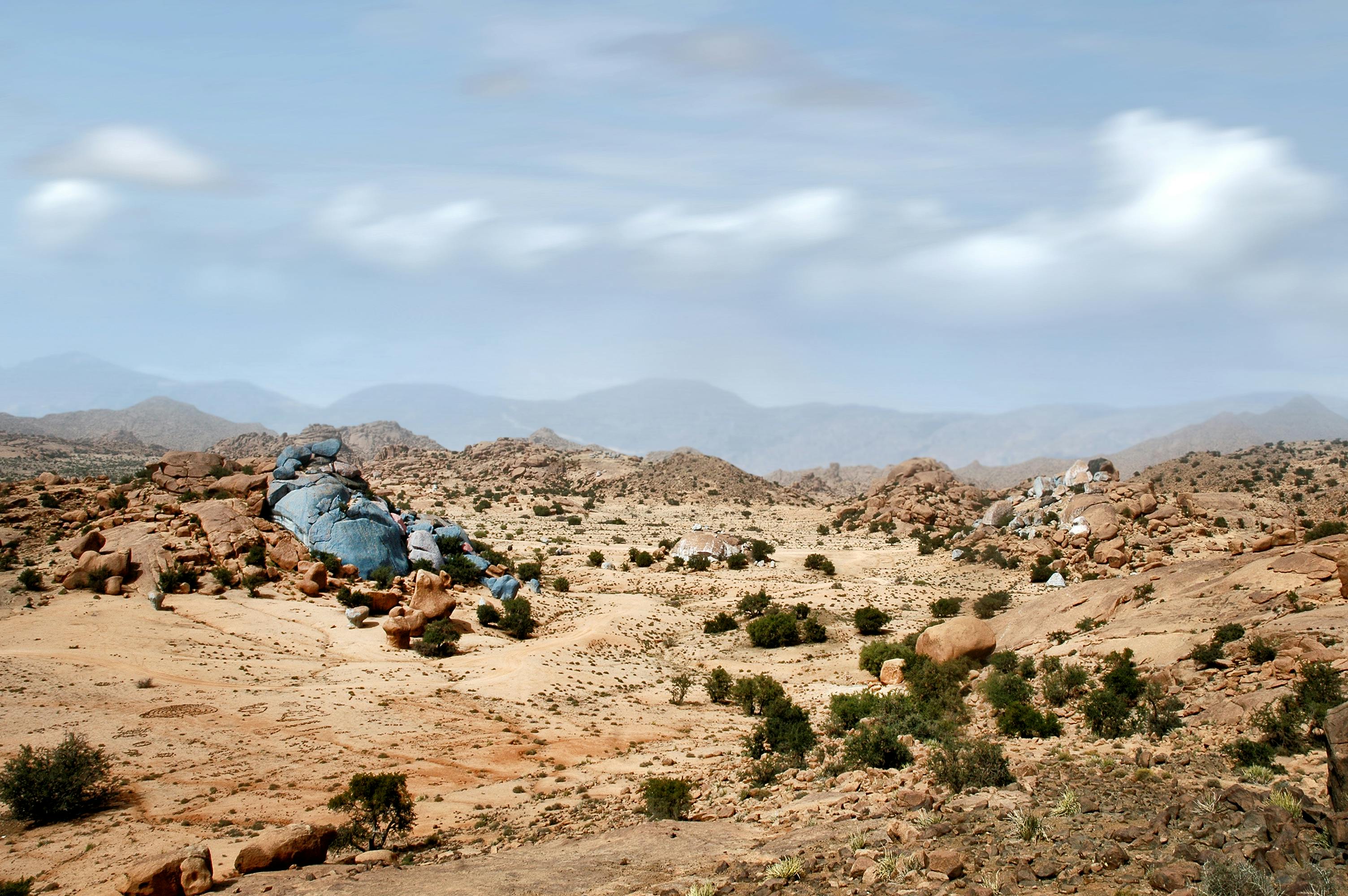 Painted Blue Rocks at Tafraoute at the Anti-atlas Mountain Range · Free ...