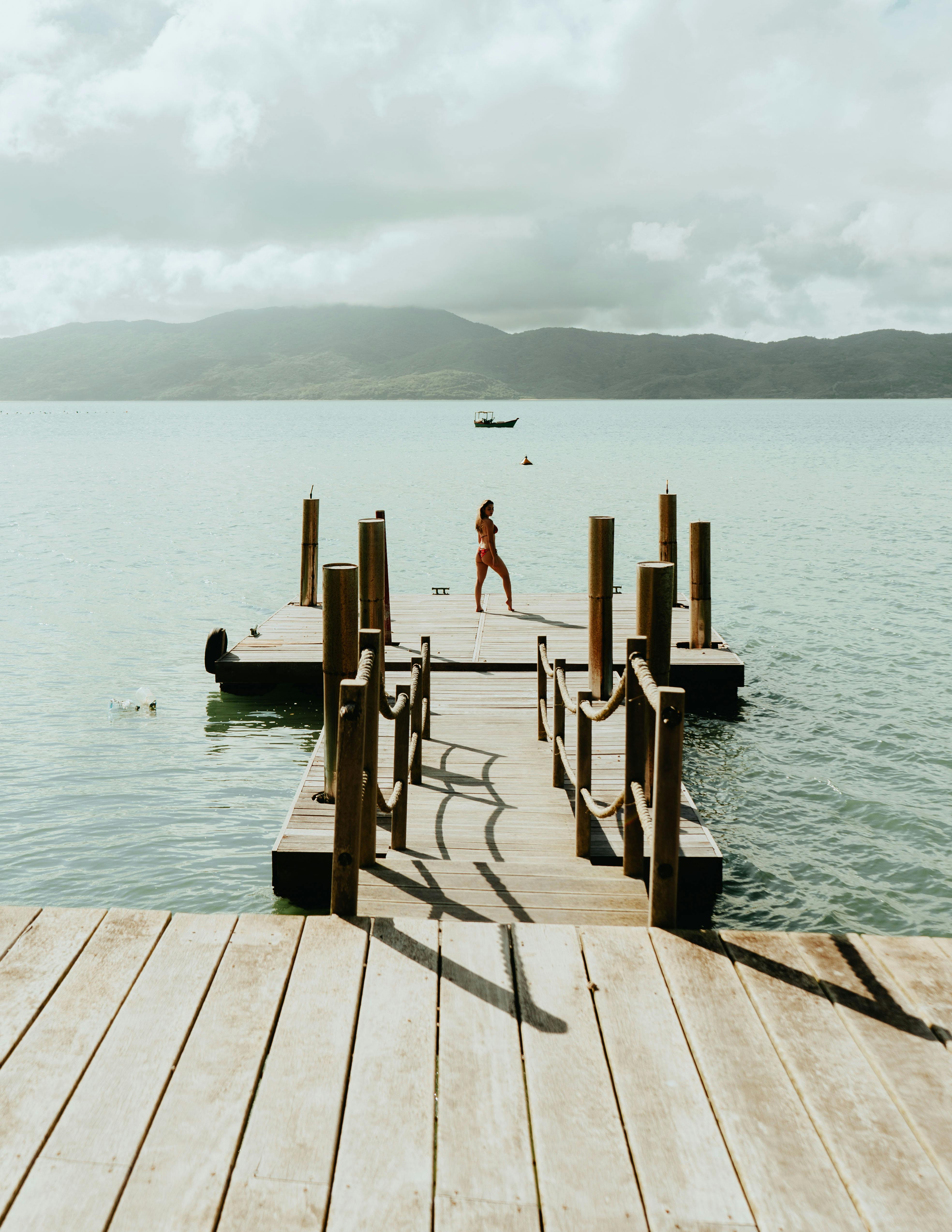 Brown Wooden Dock Above a River · Free Stock Photo