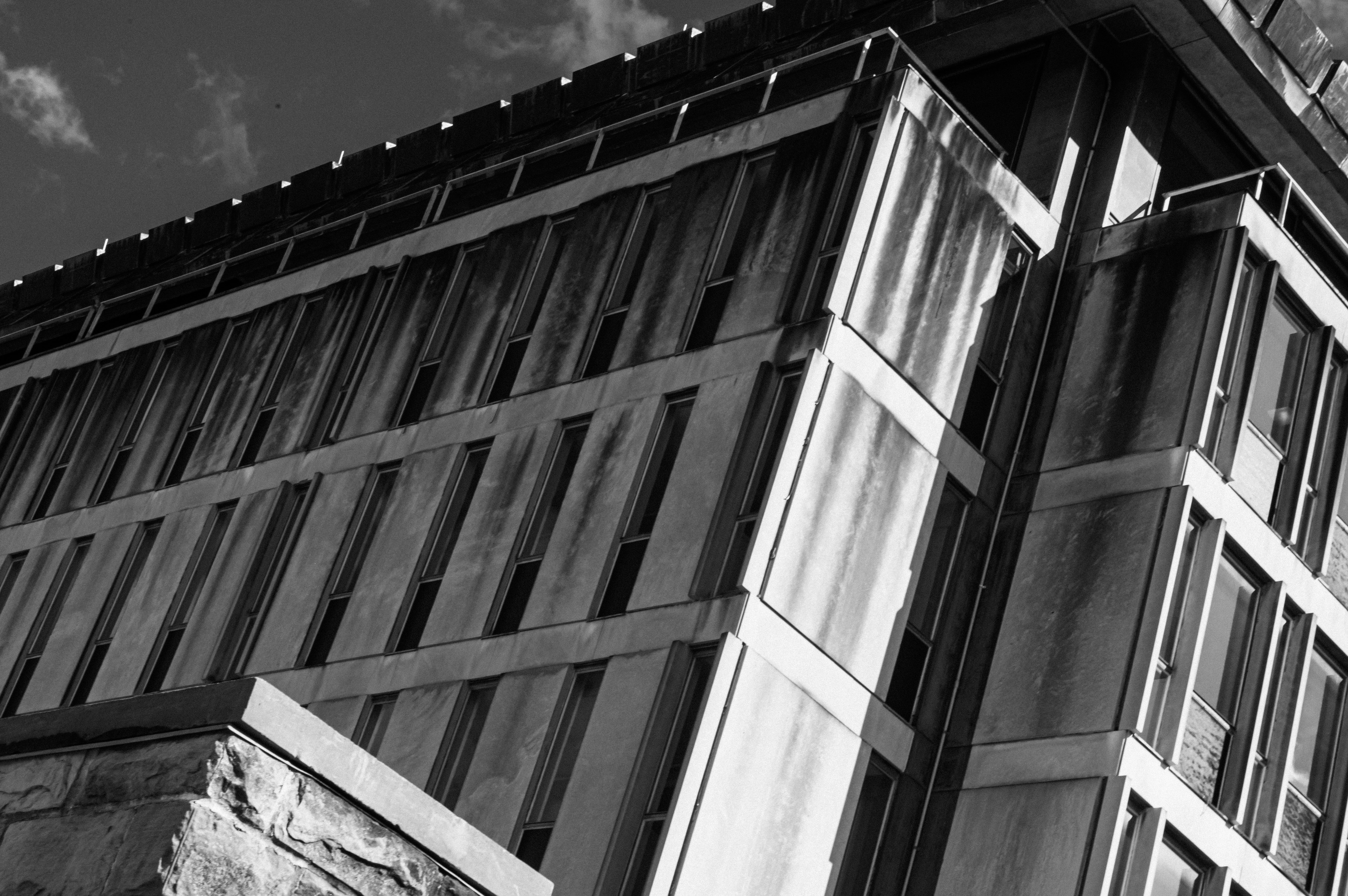 Monochrome Photo of a Building's Exterior · Free Stock Photo