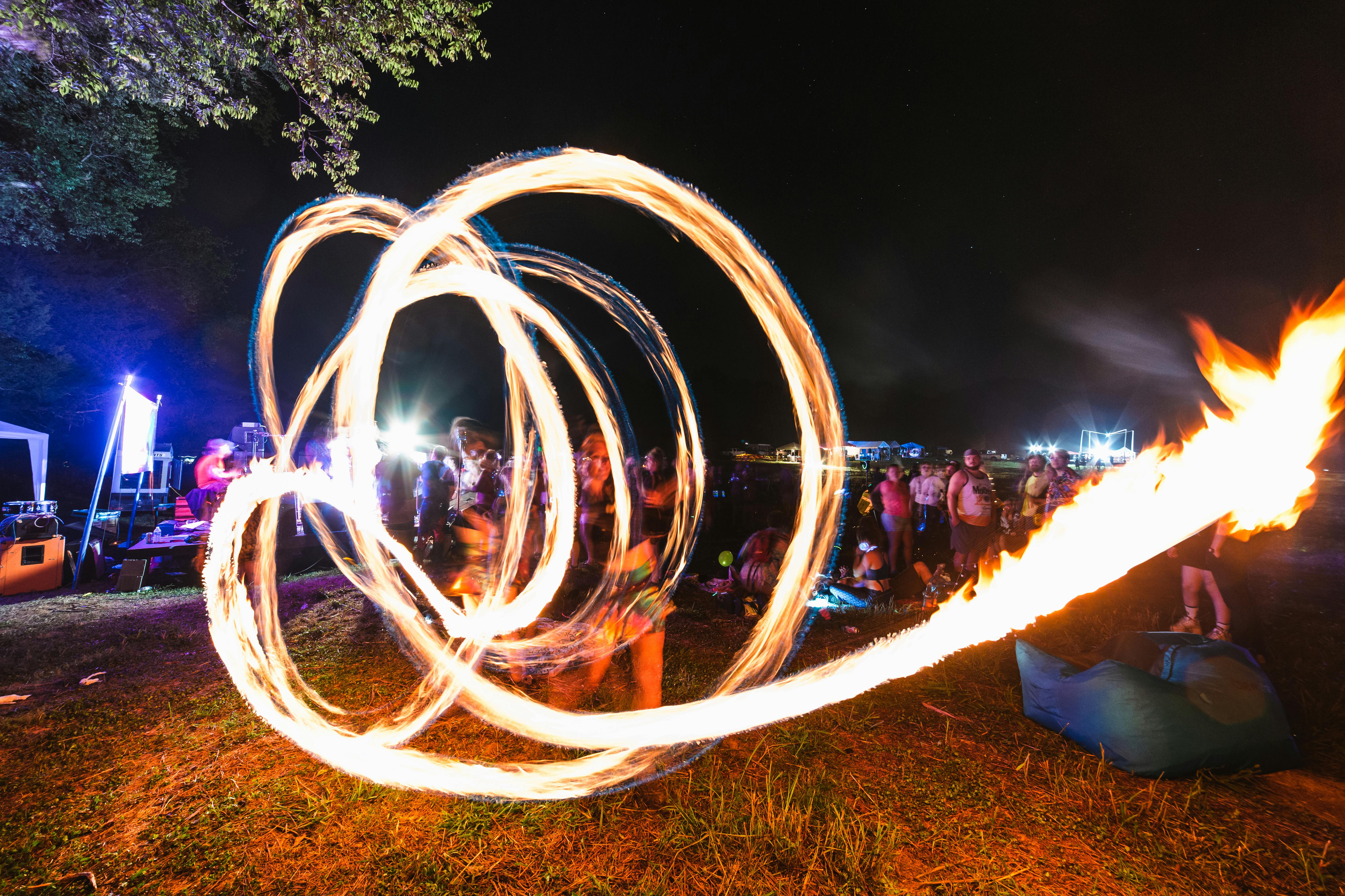Fire Dancers Performing · Free Stock Photo